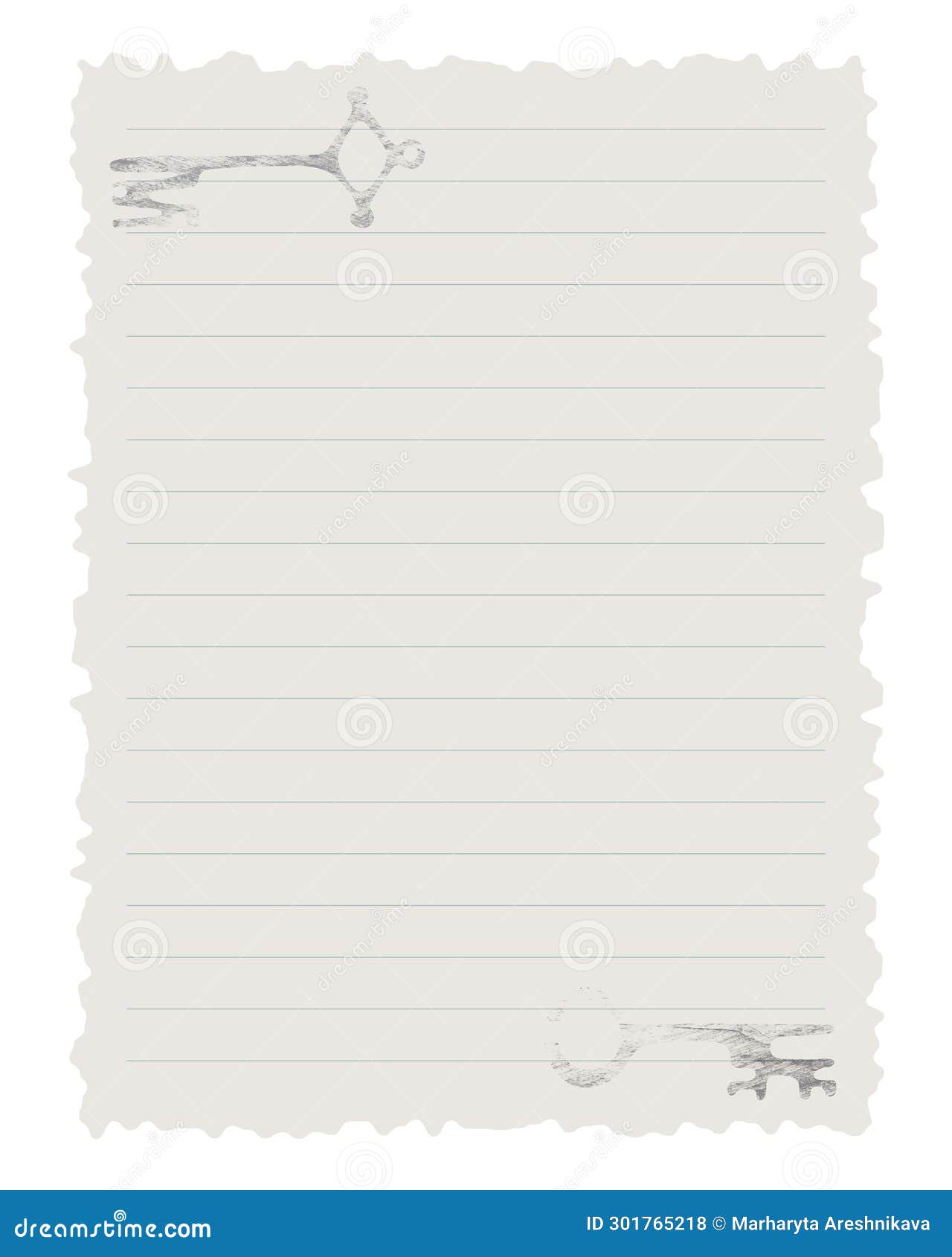 Blank Notebook Sheet for Notes in Vintage Collage Style, Lined Sheet ...