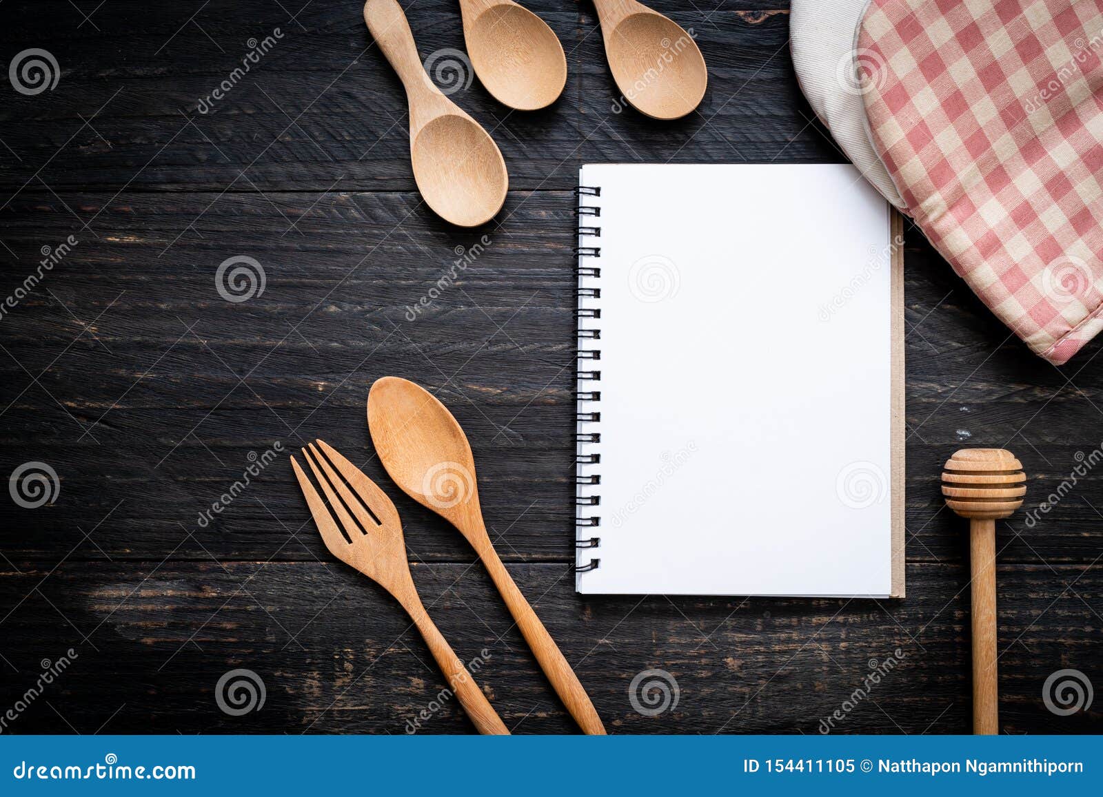 Blank Notebook for Text Note on Wooden Surface with Copy Sapce Stock ...