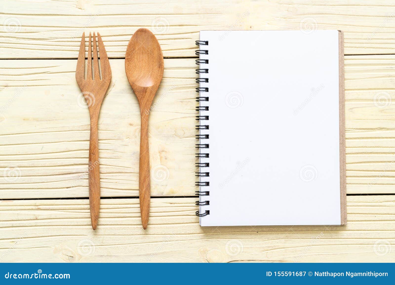 Blank Notebook for Text Note on Wooden Surface with Copy Sapce Stock ...