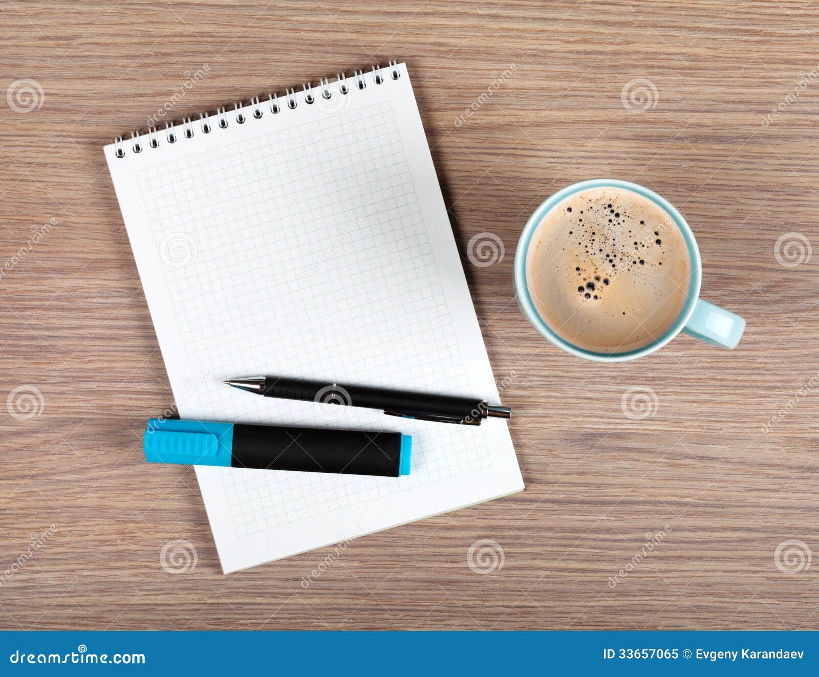 Blank Notepad and Coffee Cup Stock Image - Image of page, copy: 33657065
