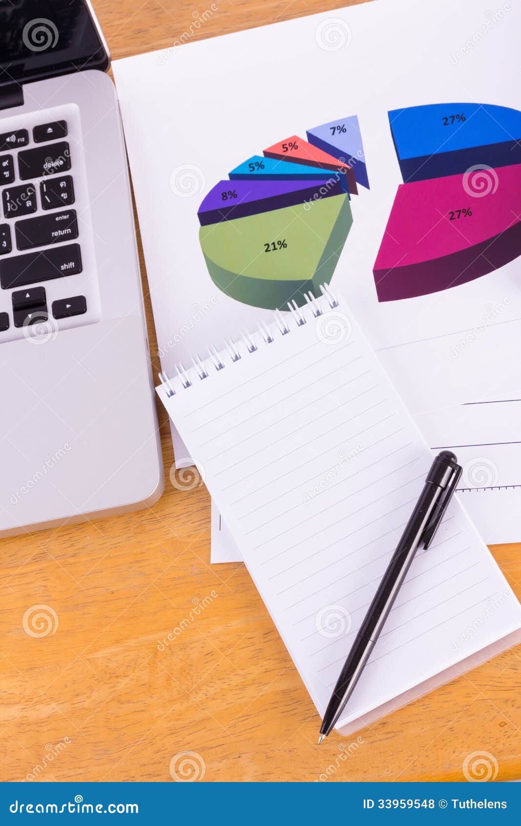 Blank Notepad, Documents and Laptop Stock Photo - Image of businessman ...