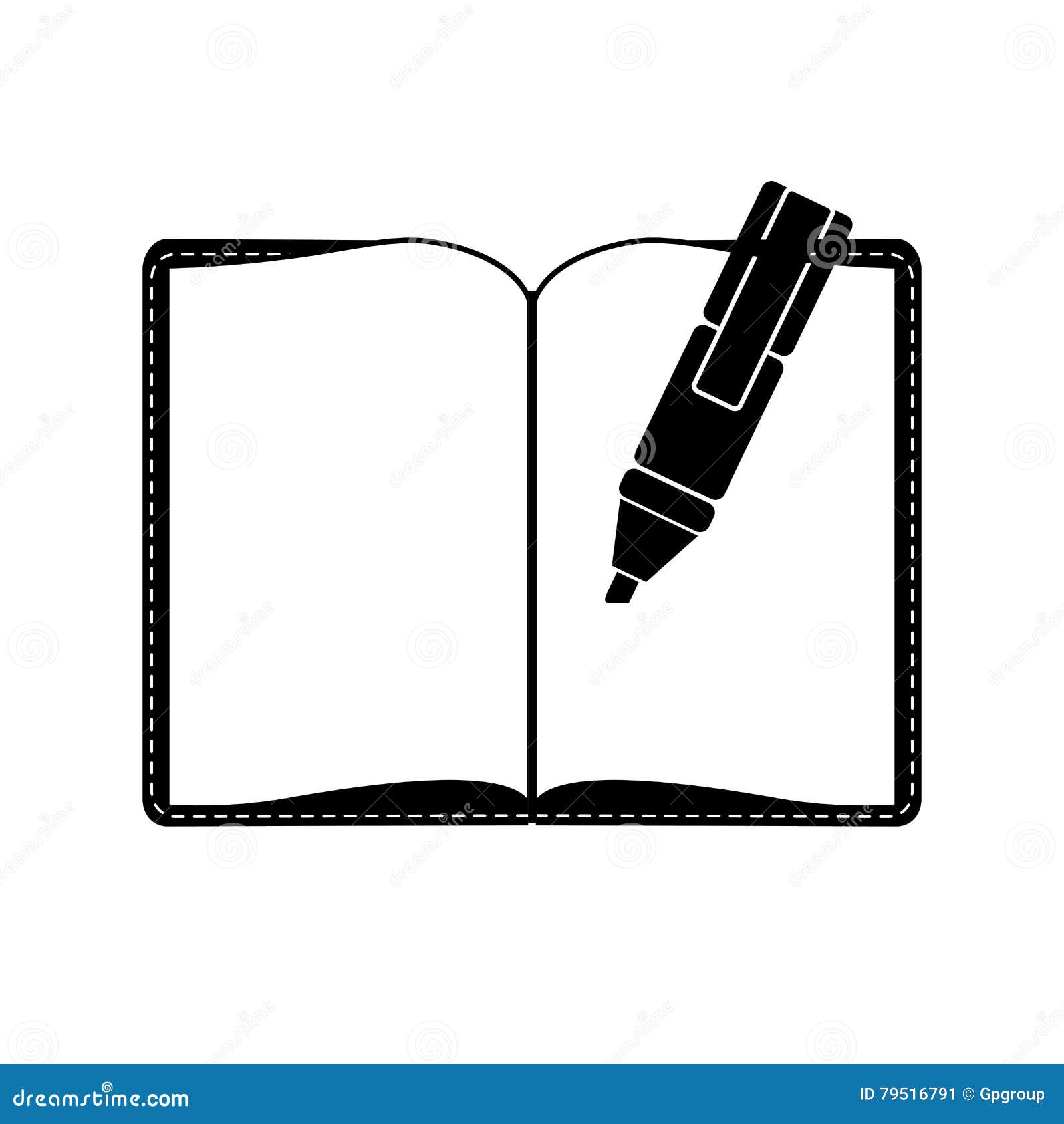 Blank notepad icon image stock vector. Illustration of marker - 79516791