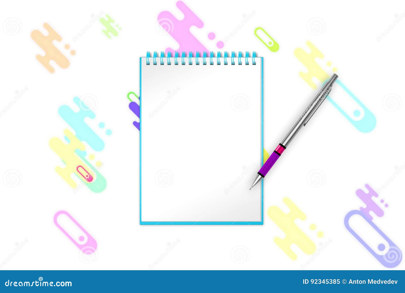 Blank Notepad with Lime Green Dots and Forms on Background for ...