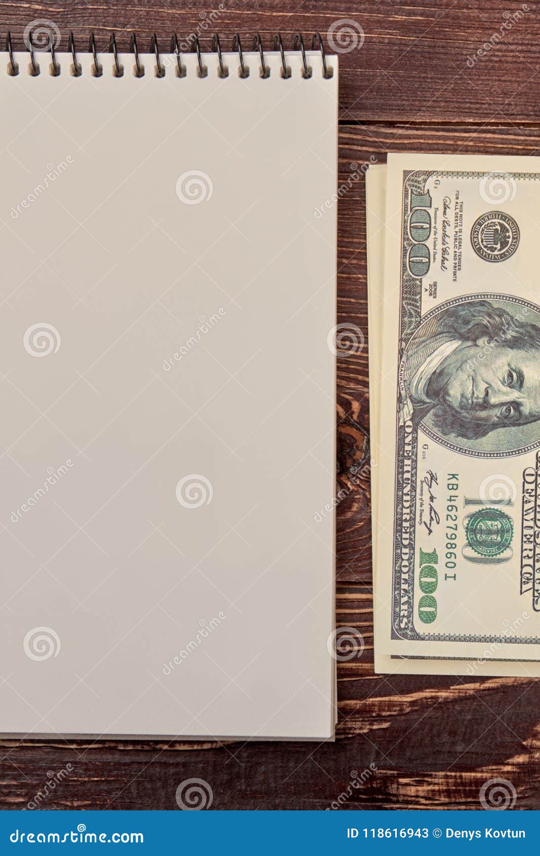 Blank notepad and money. stock image. Image of business - 118616943