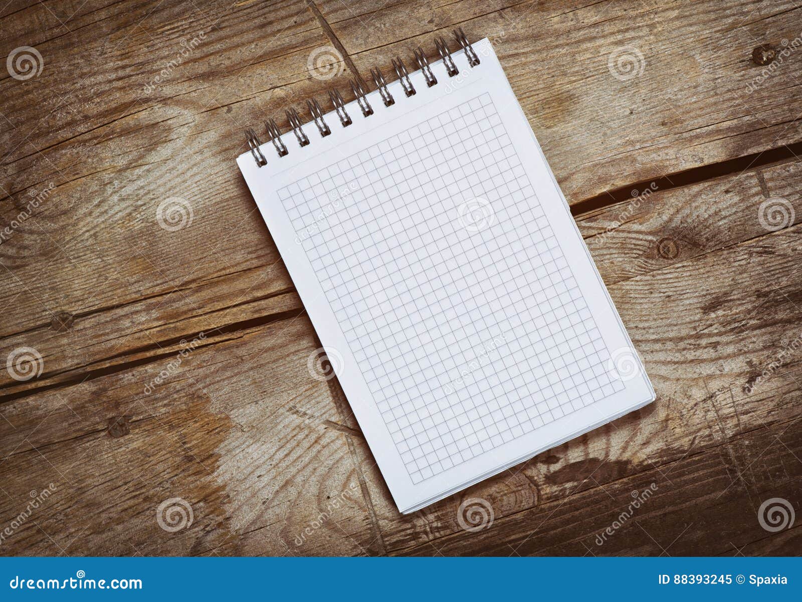 Blank Notepad on an Old Wooden Desk Stock Image - Image of mockup ...