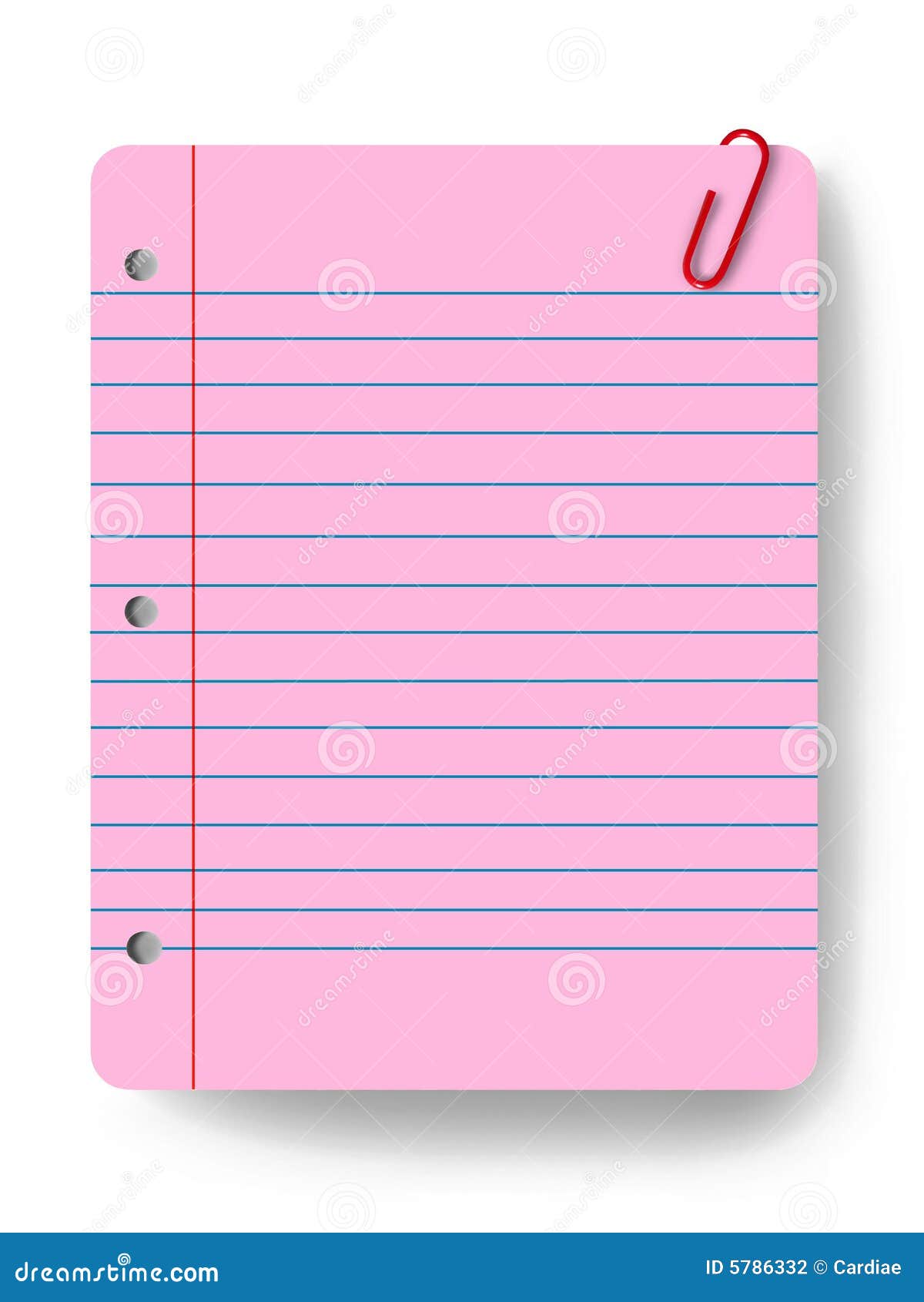 Blank Notepad and a Paper Clip Stock Illustration - Illustration of ...
