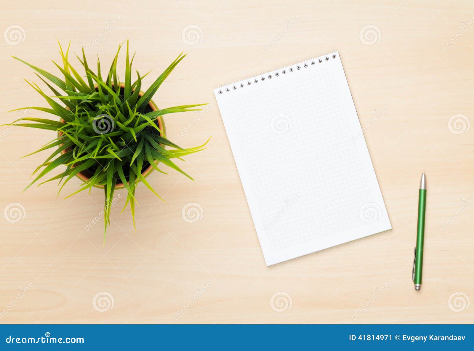 Blank Notepad, Pen and Flower on Wooden Table Stock Image - Image of ...