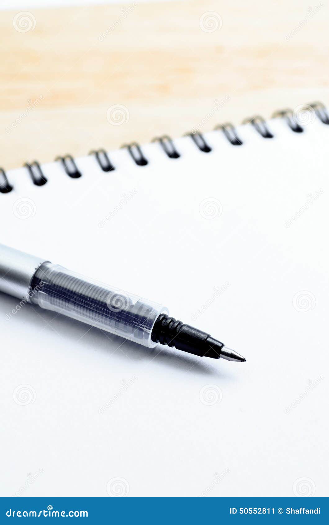 Blank notepad with pen stock image. Image of office, document - 50552811