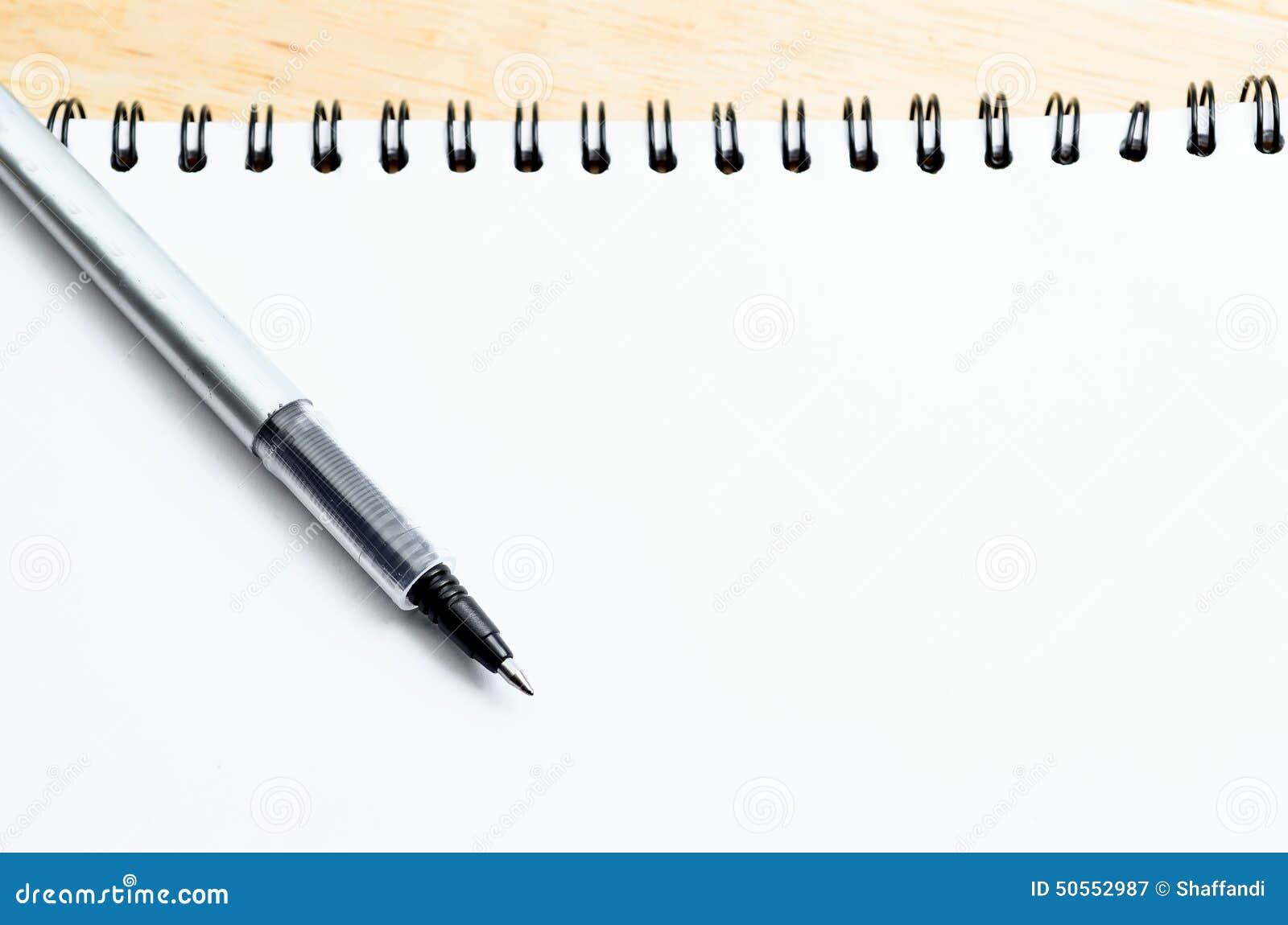 Blank notepad with pen stock image. Image of note, paperwork - 50552987