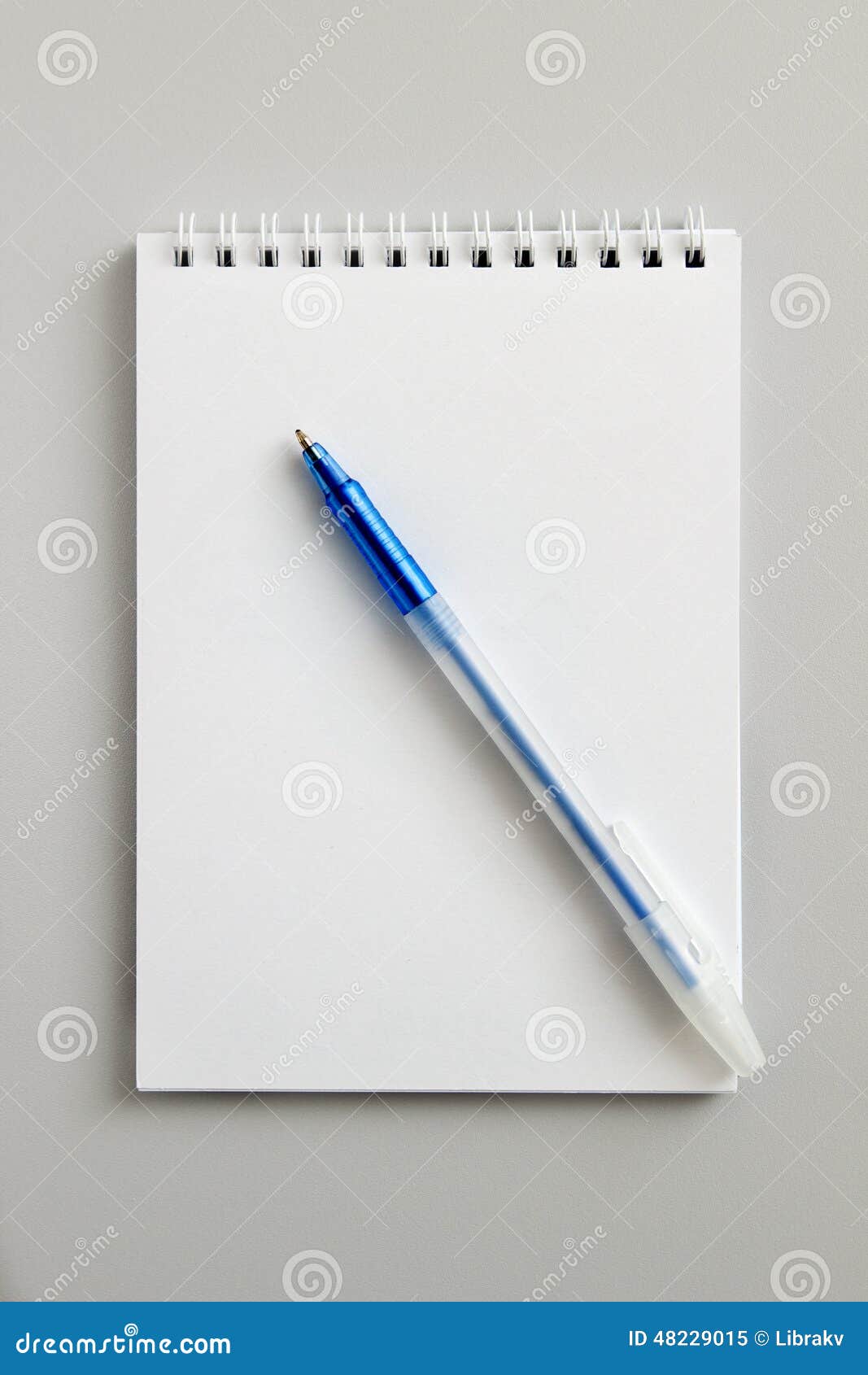 Blank Notepad with Pen on Office Wooden Table Stock Image - Image of ...