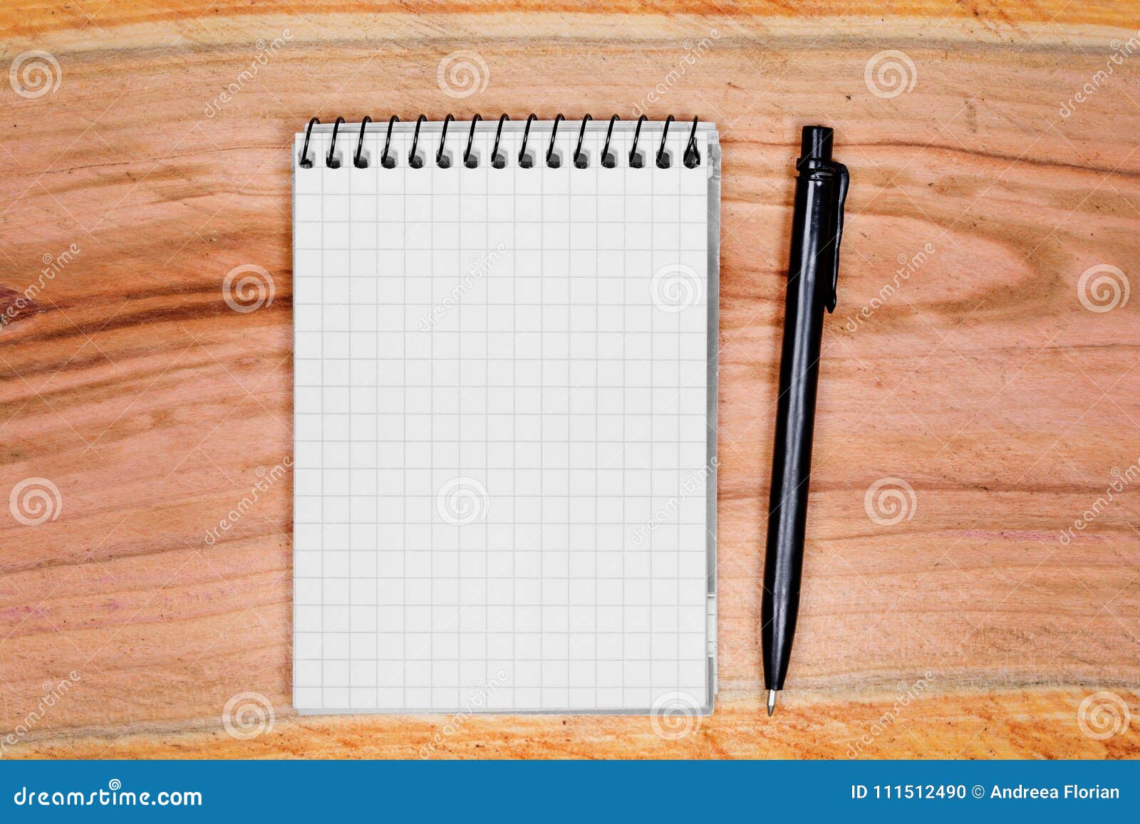 Blank Notepad with Pen on Office Table Stock Photo - Image of supply ...