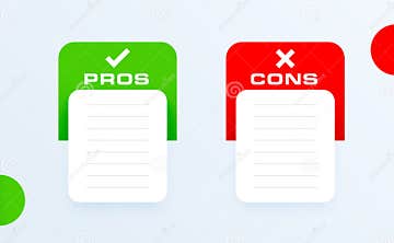 Blank Notepad for Pros and Cons List Design Stock Vector - Illustration ...