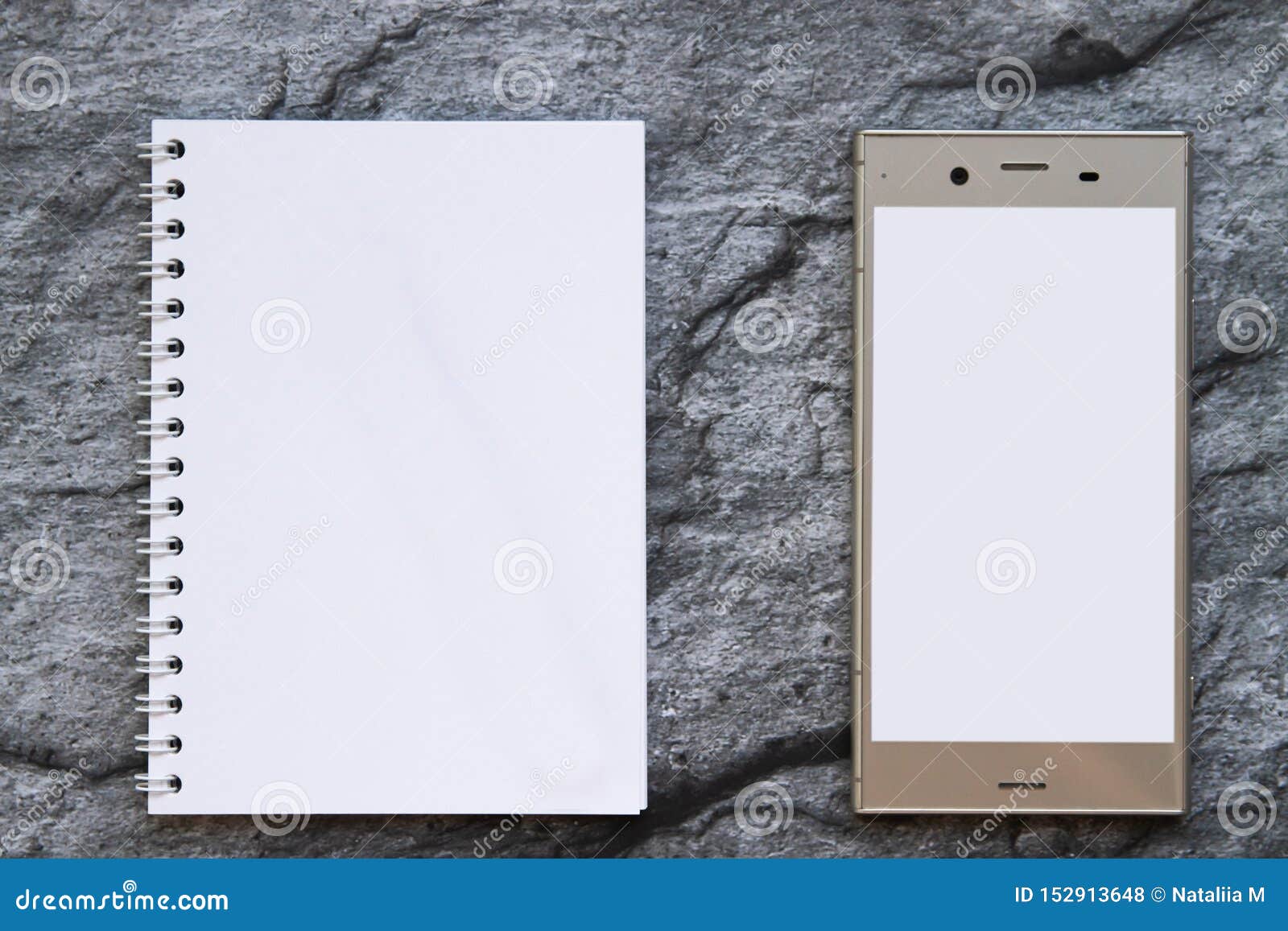 Blank Notepad and Smartphone Stock Photo - Image of digital, table ...