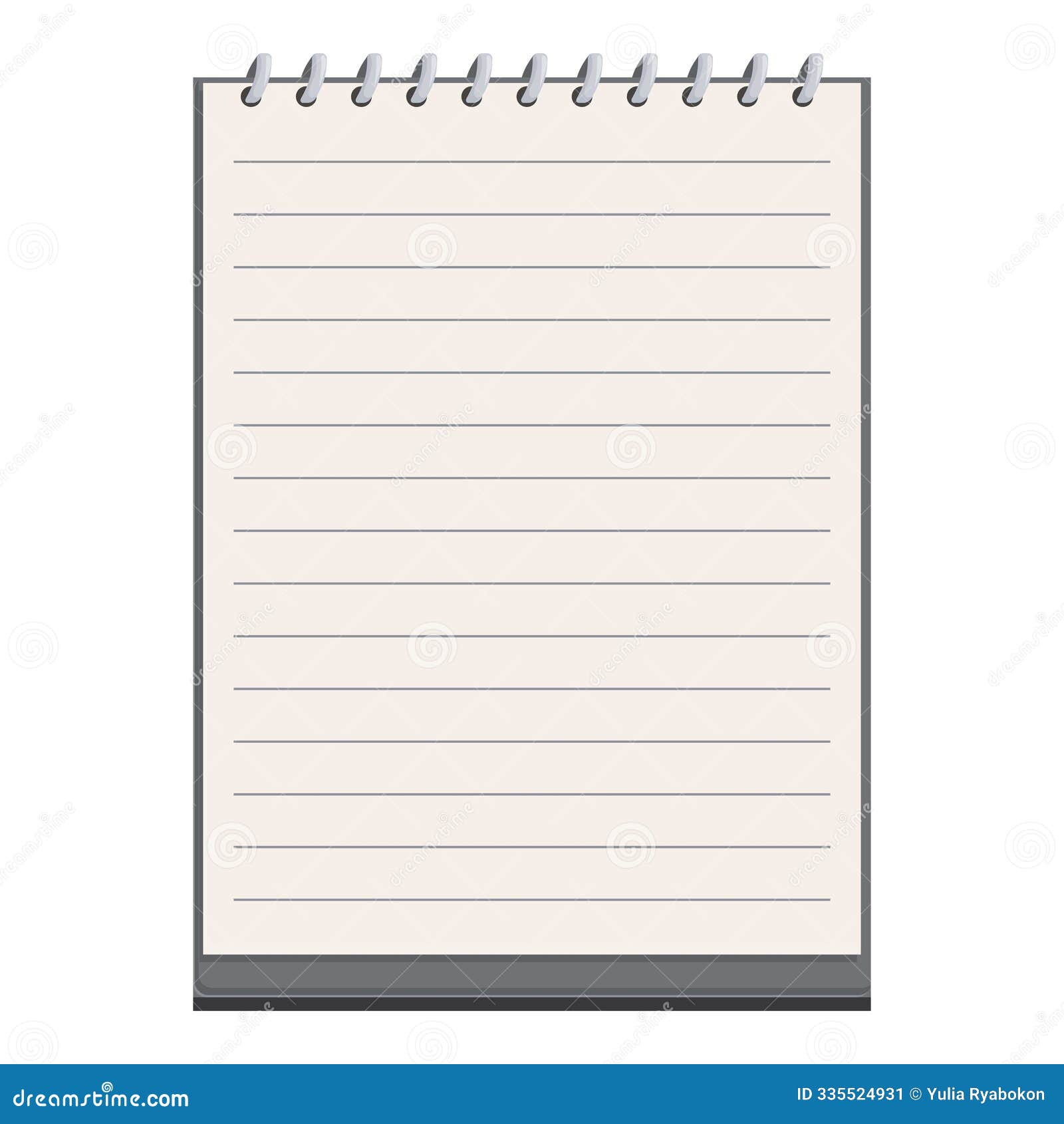 Blank Notepad with Spiral Binding for Note Taking Stock Illustration ...
