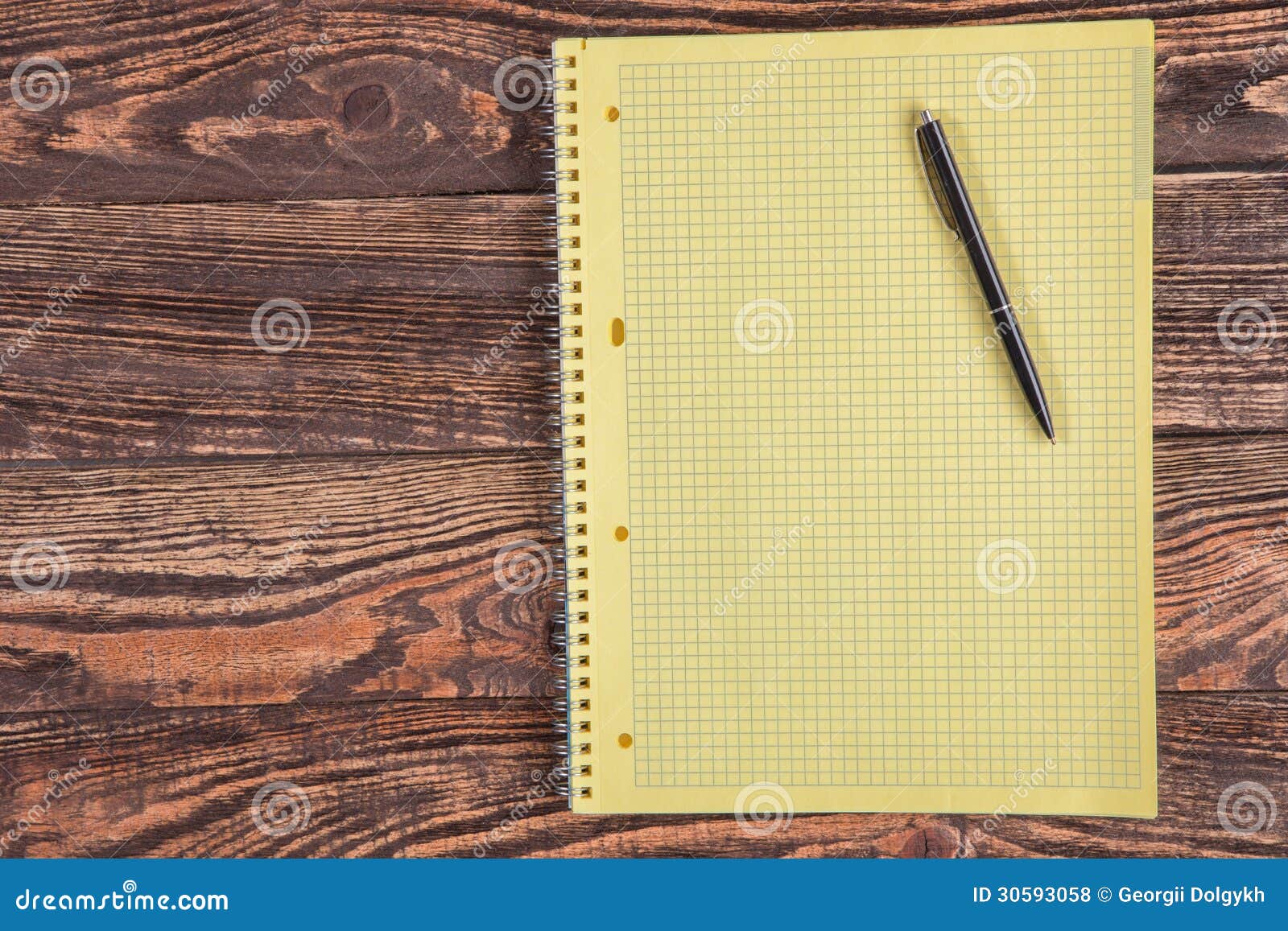 Blank Notepad on a Wooden Table Stock Photo - Image of school, business ...