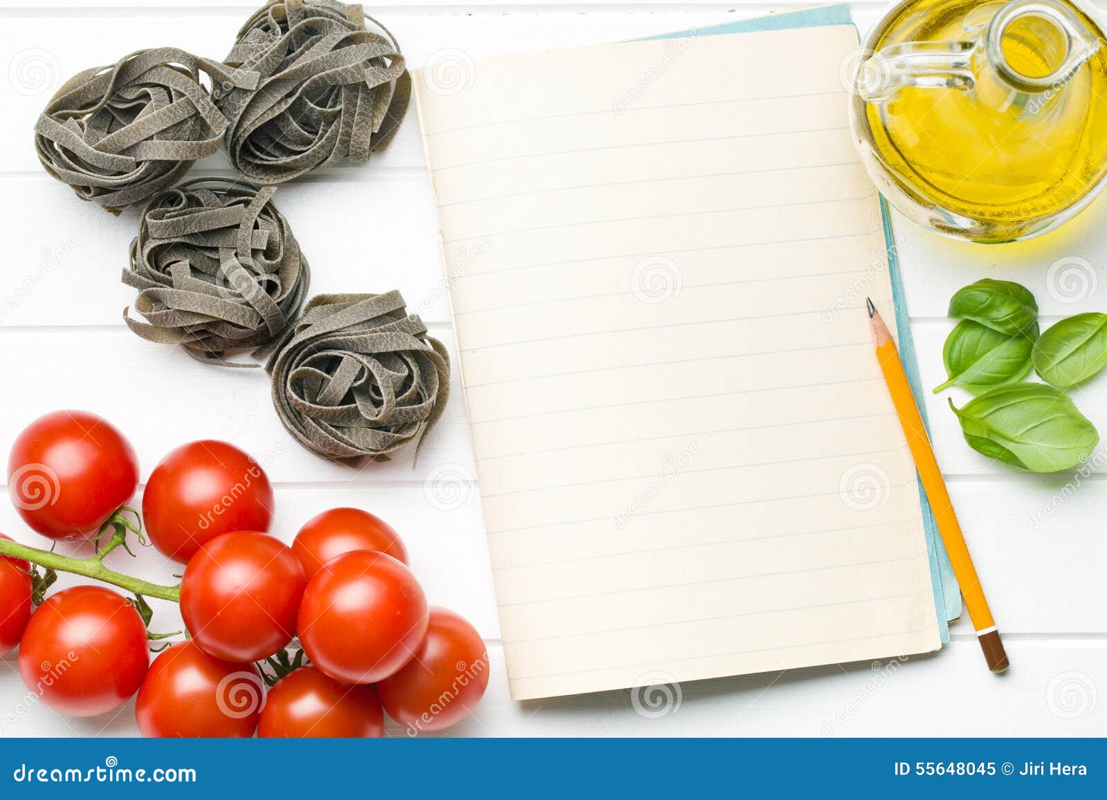 Blank Notepaper and Ingredients Stock Image - Image of menu, meal: 55648045