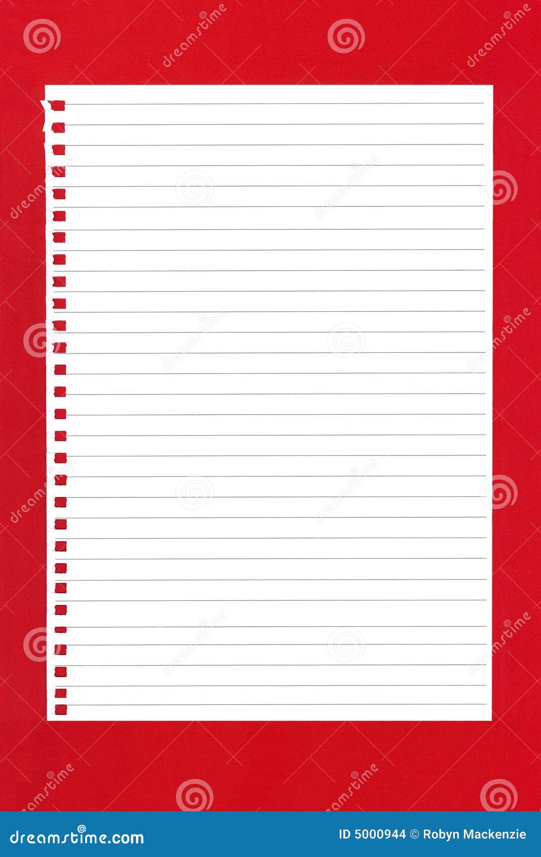 Blank Notepaper on Red stock illustration. Illustration of ...