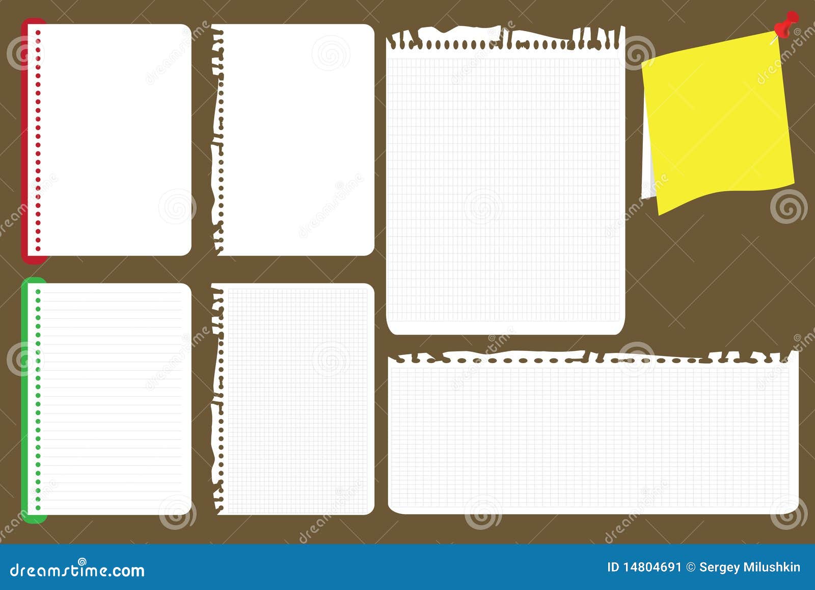 Blank notes stock vector. Illustration of desk, attached - 14804691