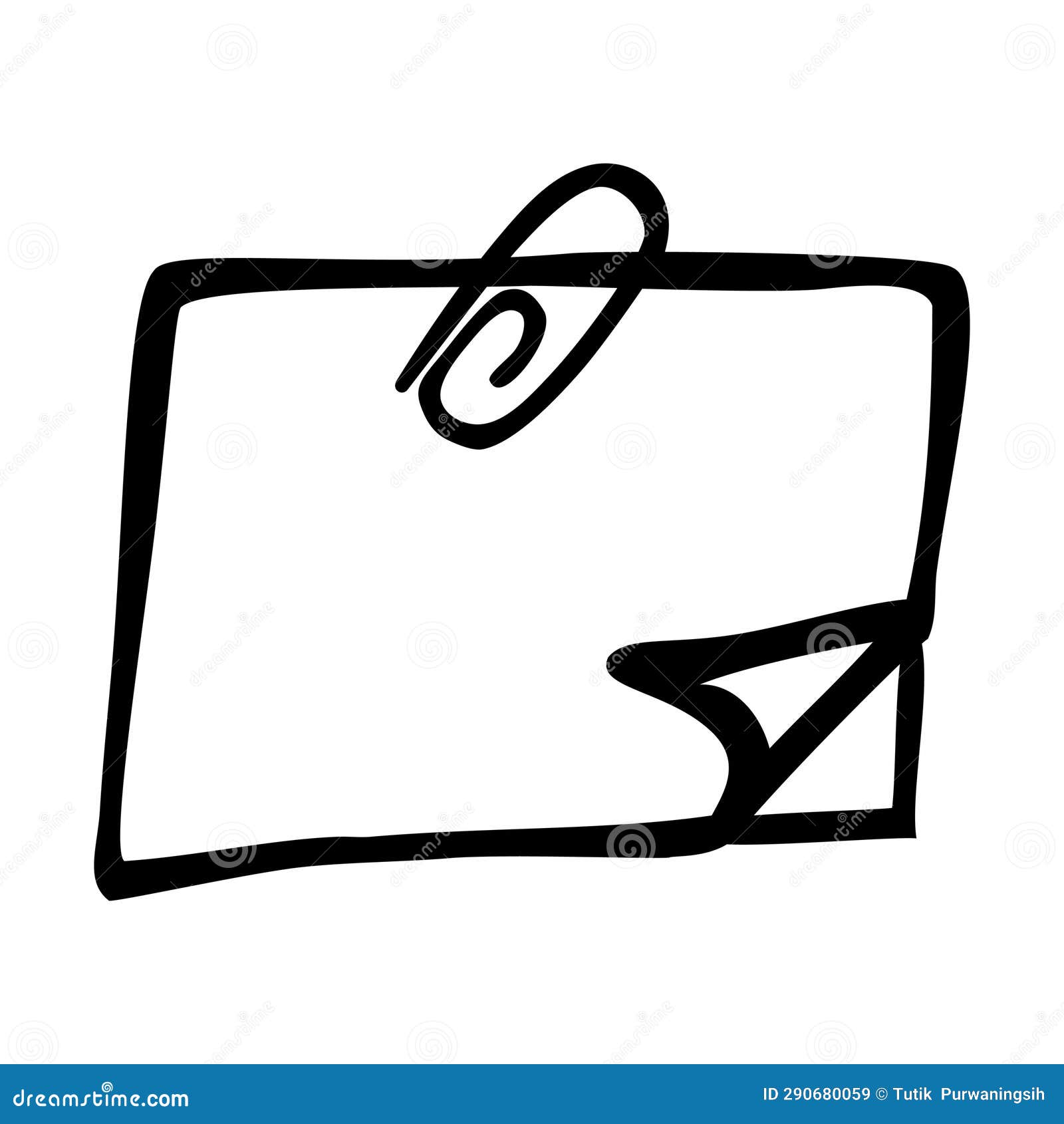 Simple Vector Doodle Hand Draw Sketch, Blank Note, Isolated on White ...