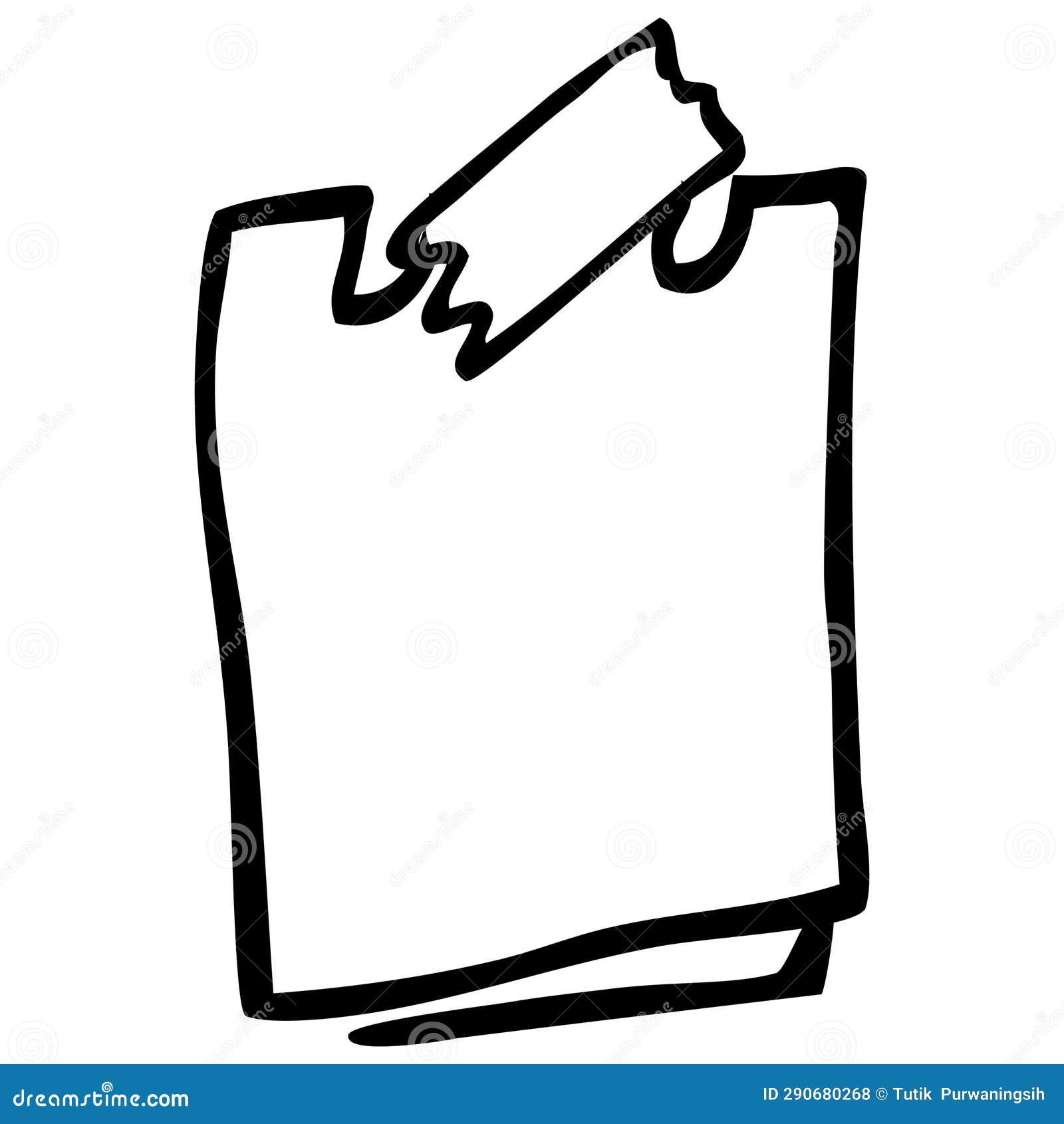 Simple Vector Doodle Hand Draw Sketch, Blank Note, Isolated on White ...