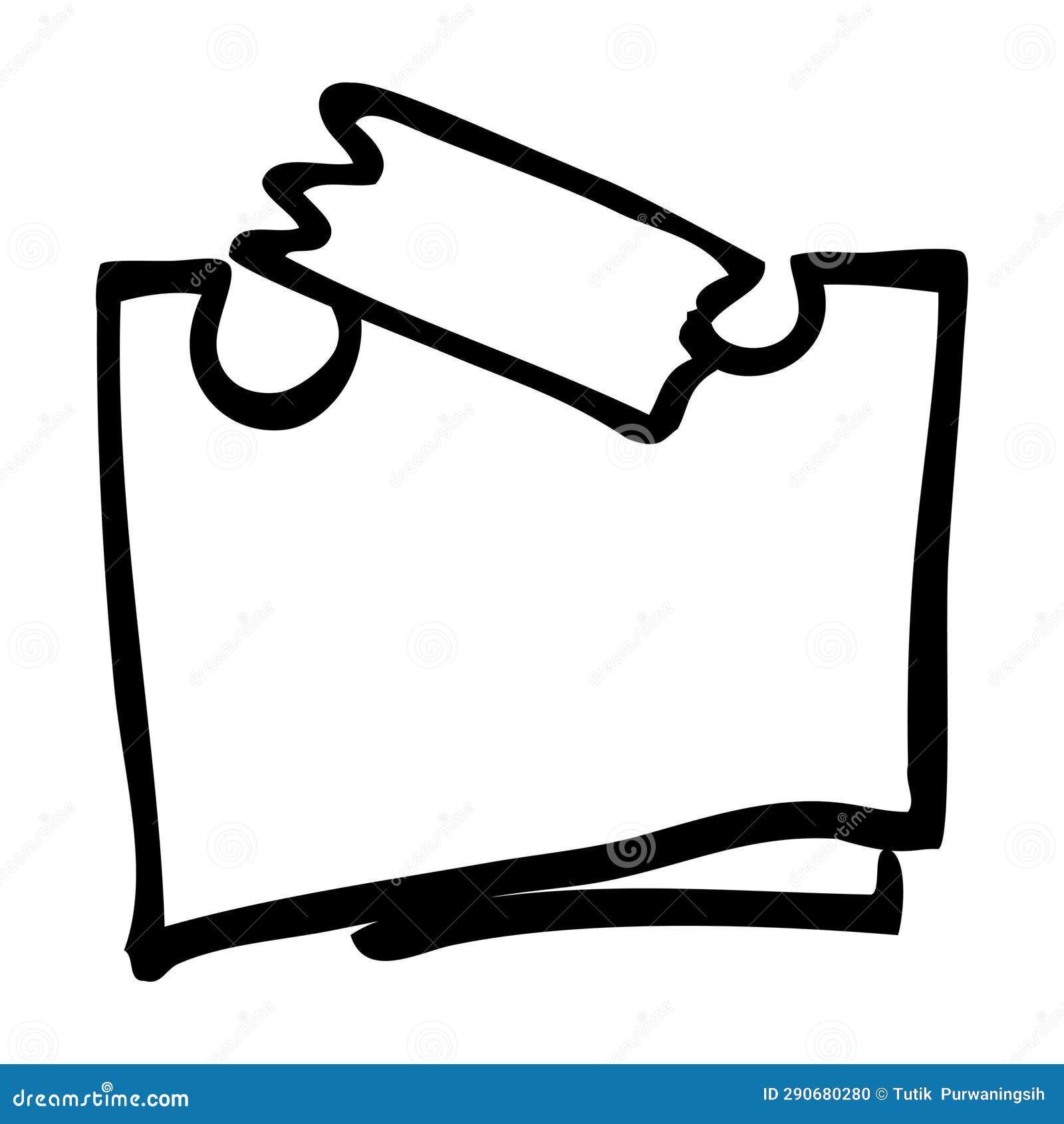 Vector Doodle Hand Draw Sketch, Blank Note, on White Stock Vector ...