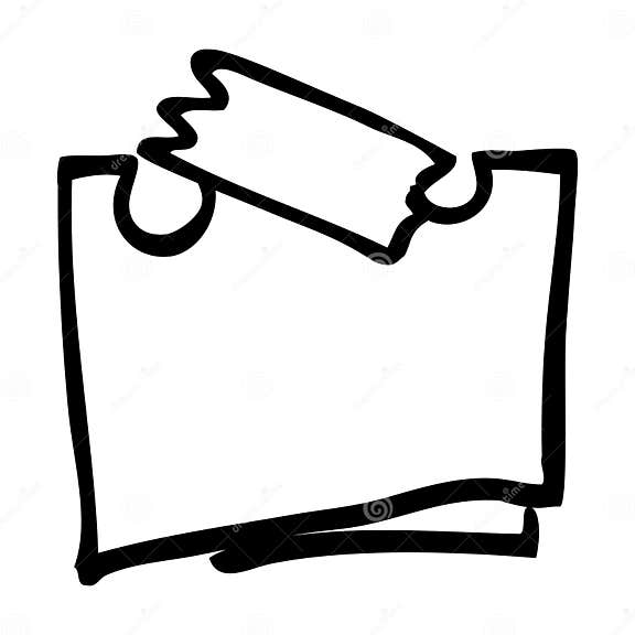 Vector Doodle Hand Draw Sketch, Blank Note, on White Stock Vector ...