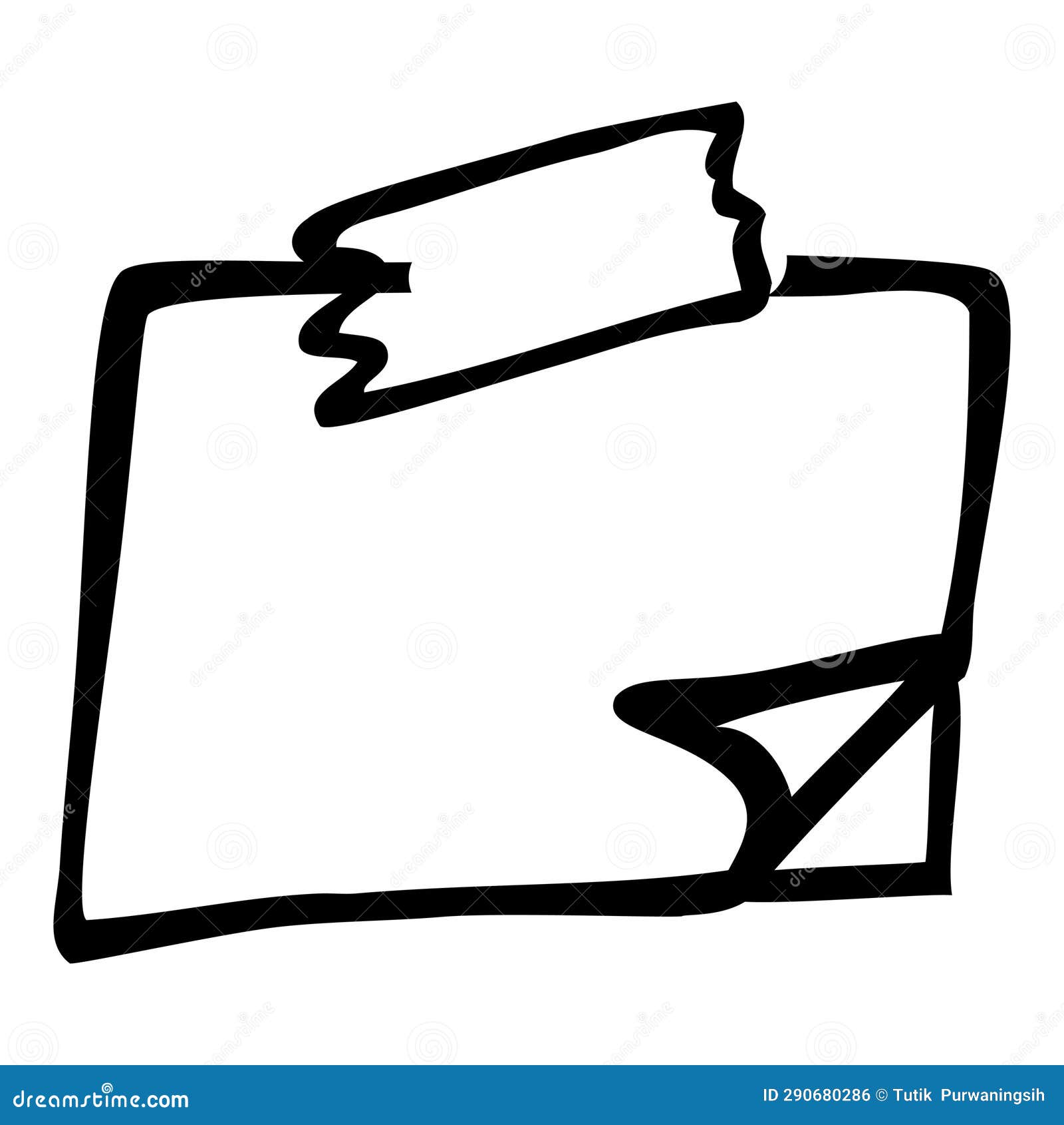 Vector Doodle Hand Draw Sketch, Blank Note, on White Stock Vector ...