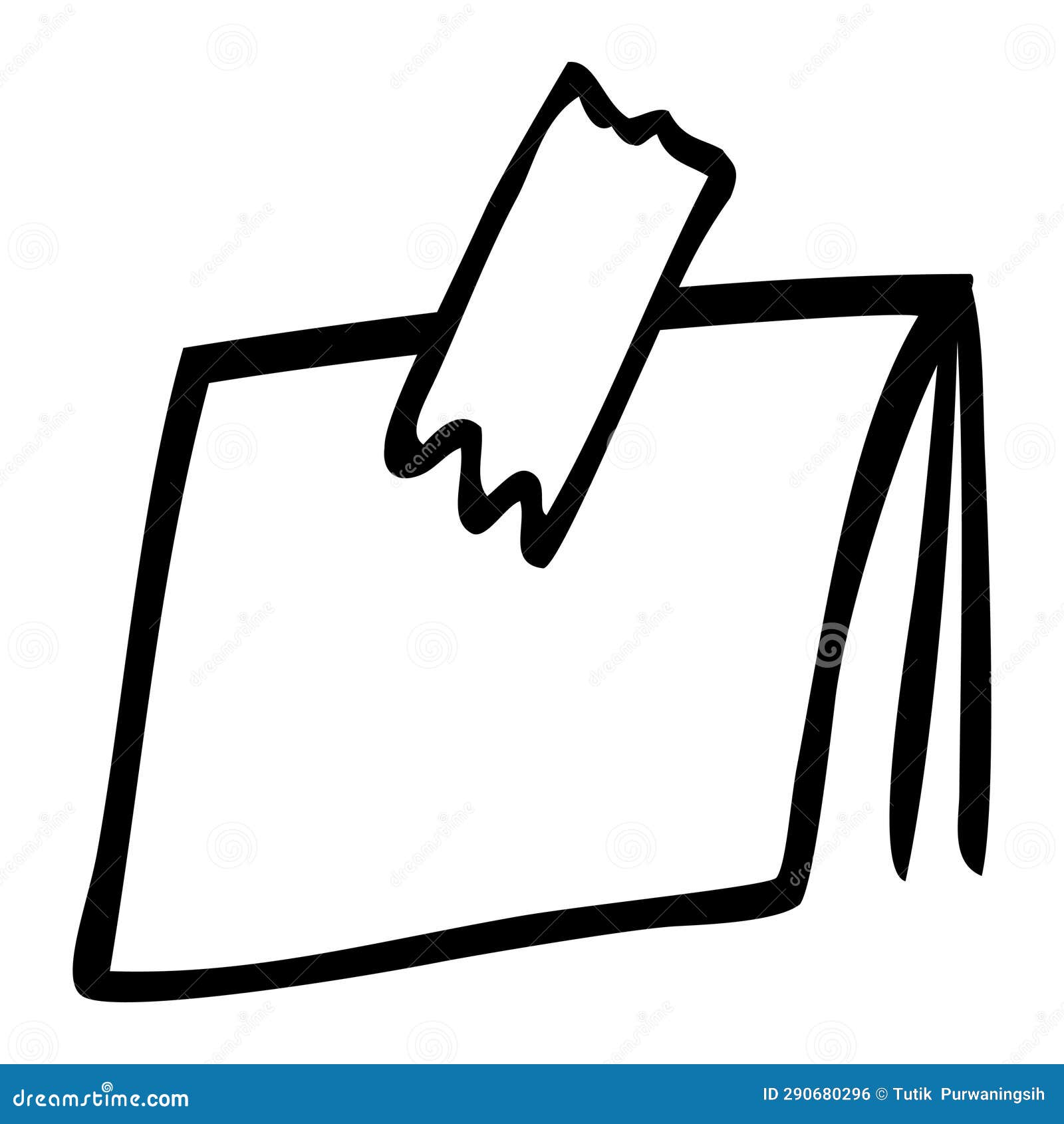 Vector Doodle Hand Draw Sketch, Blank Note, on White Stock Vector ...