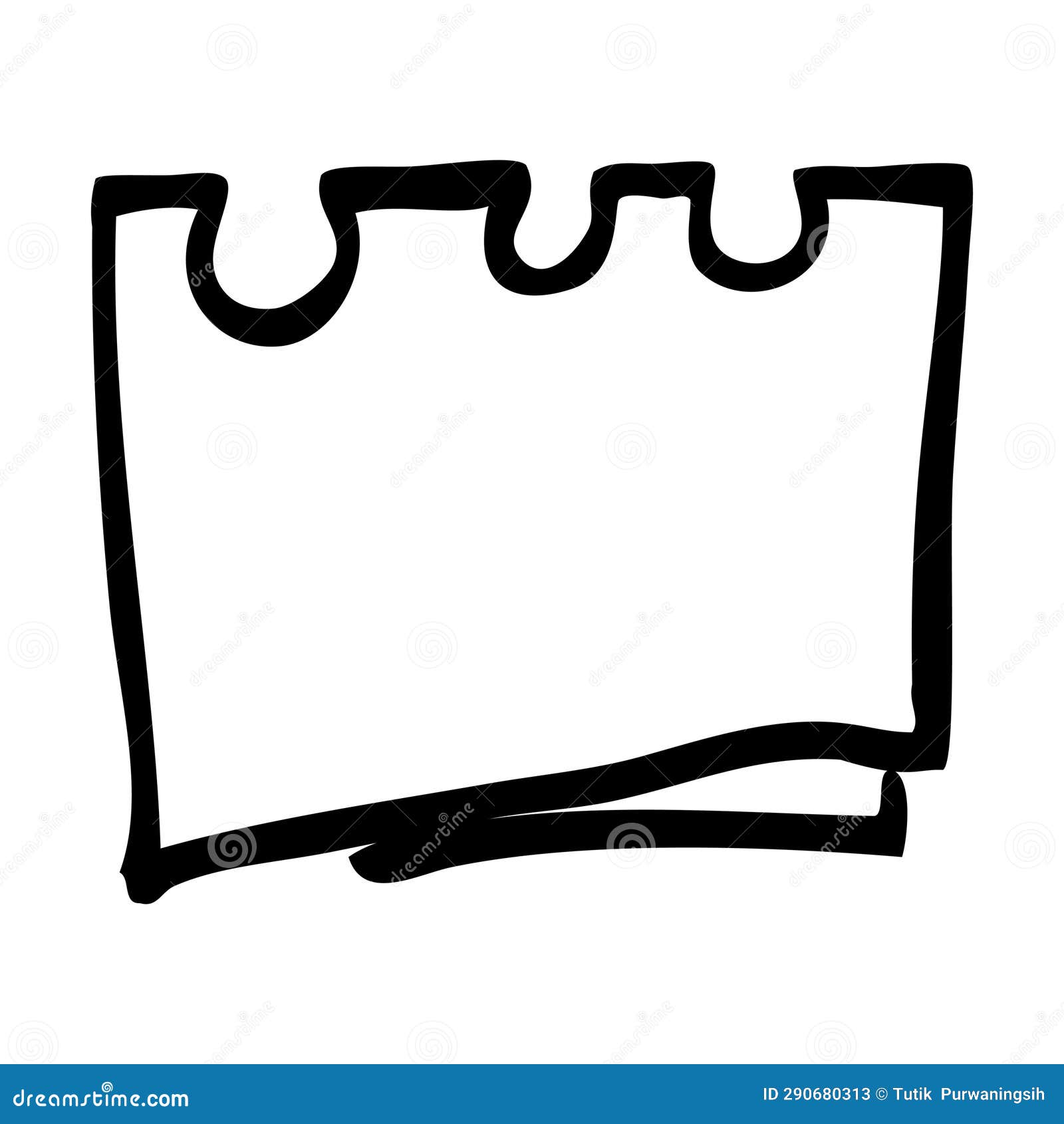 Simple Vector Doodle Hand Draw Sketch, Blank Note, Isolated on White ...