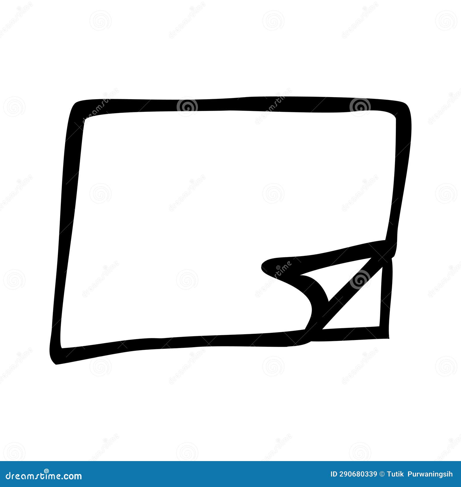 Simple Vector Doodle Hand Draw Sketch, Blank Note, Isolated on White ...