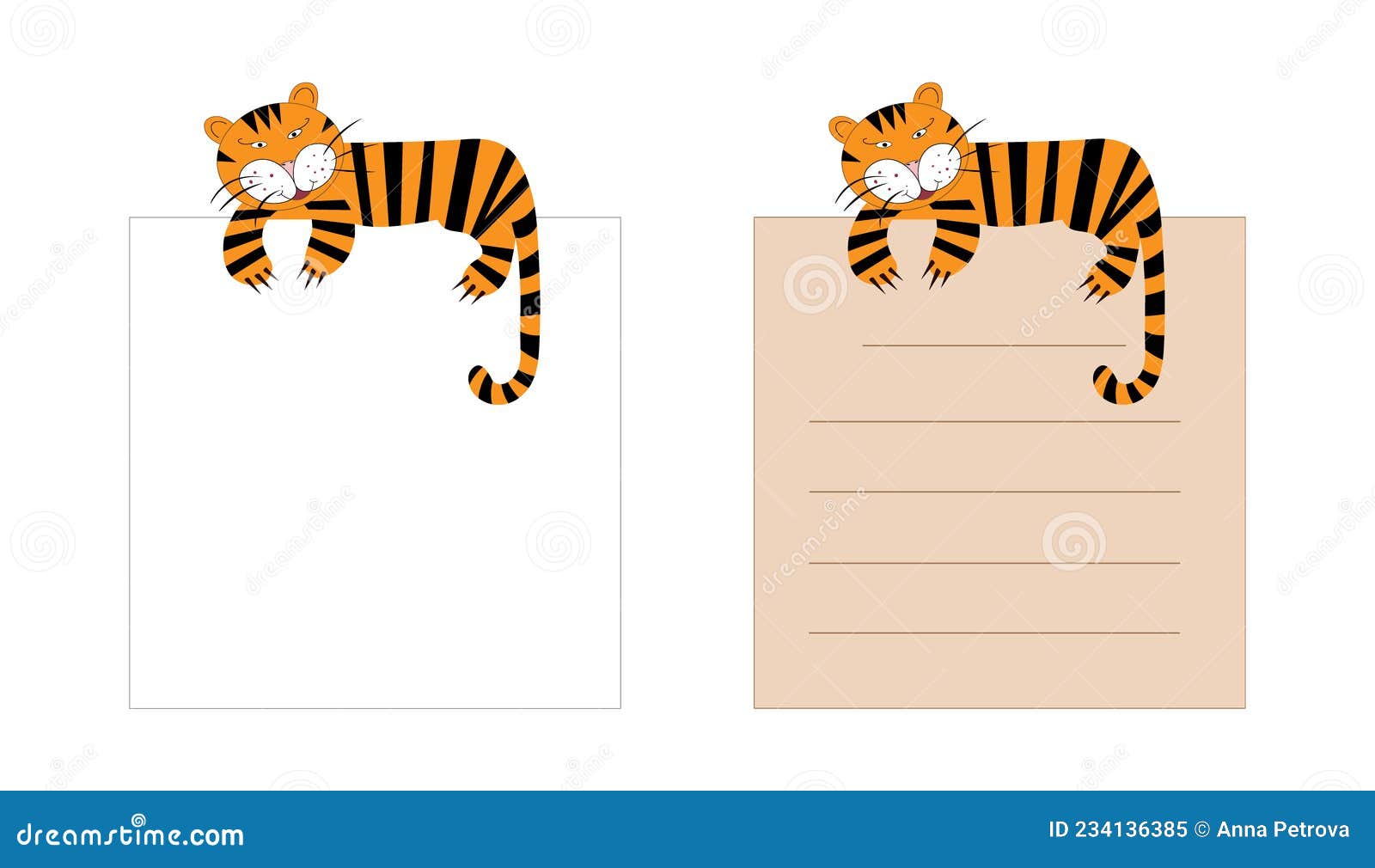 Blank for notes with tiger stock vector. Illustration of planner ...