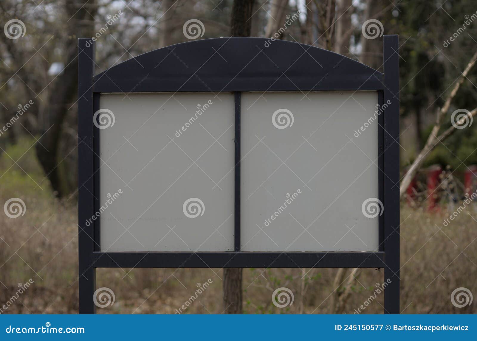 Blank Notice Board for Advertisements in a Park Stock Image - Image of ...