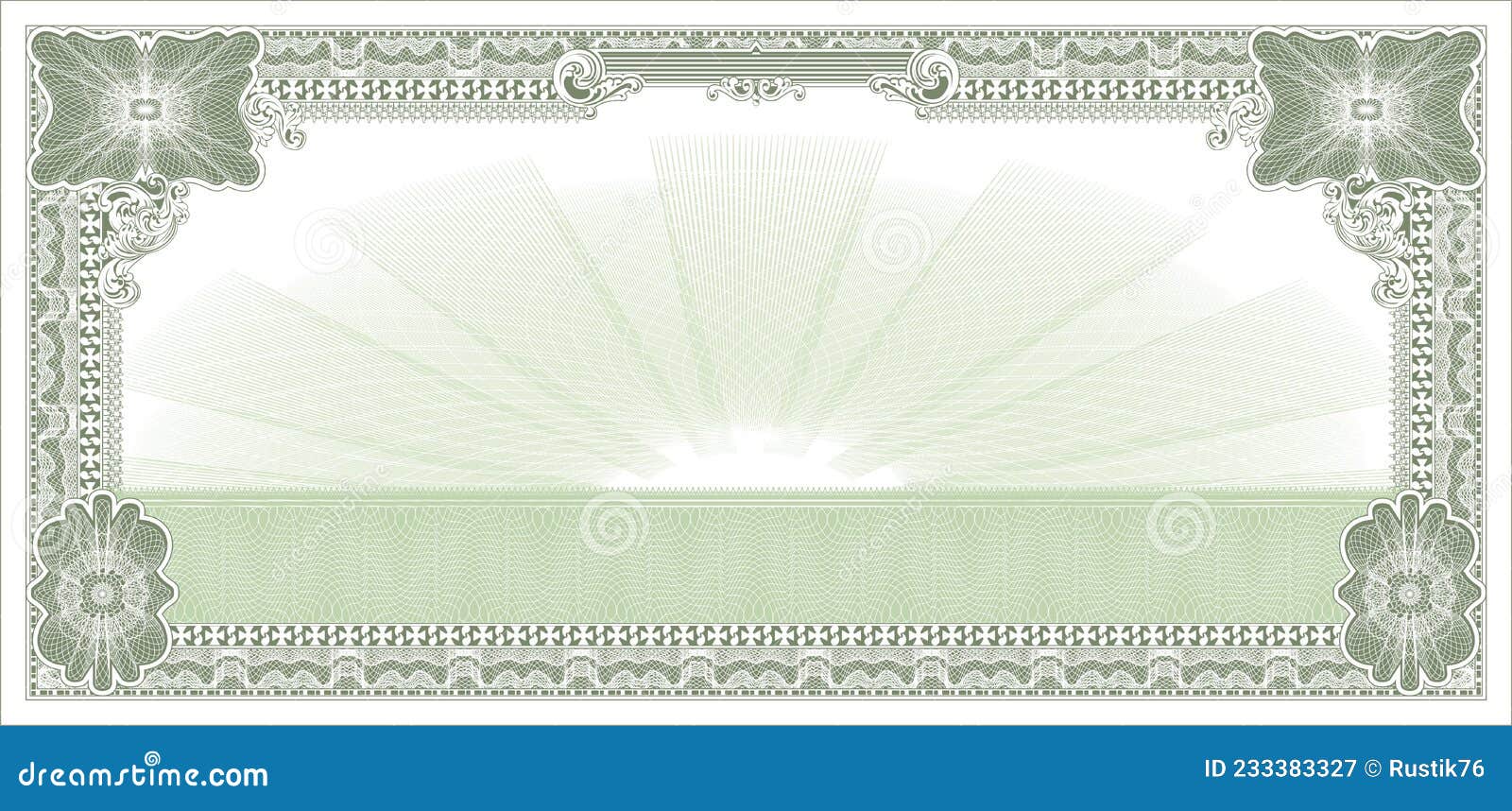 Blank Old Banknote with Empty Space Green Stock Illustration ...