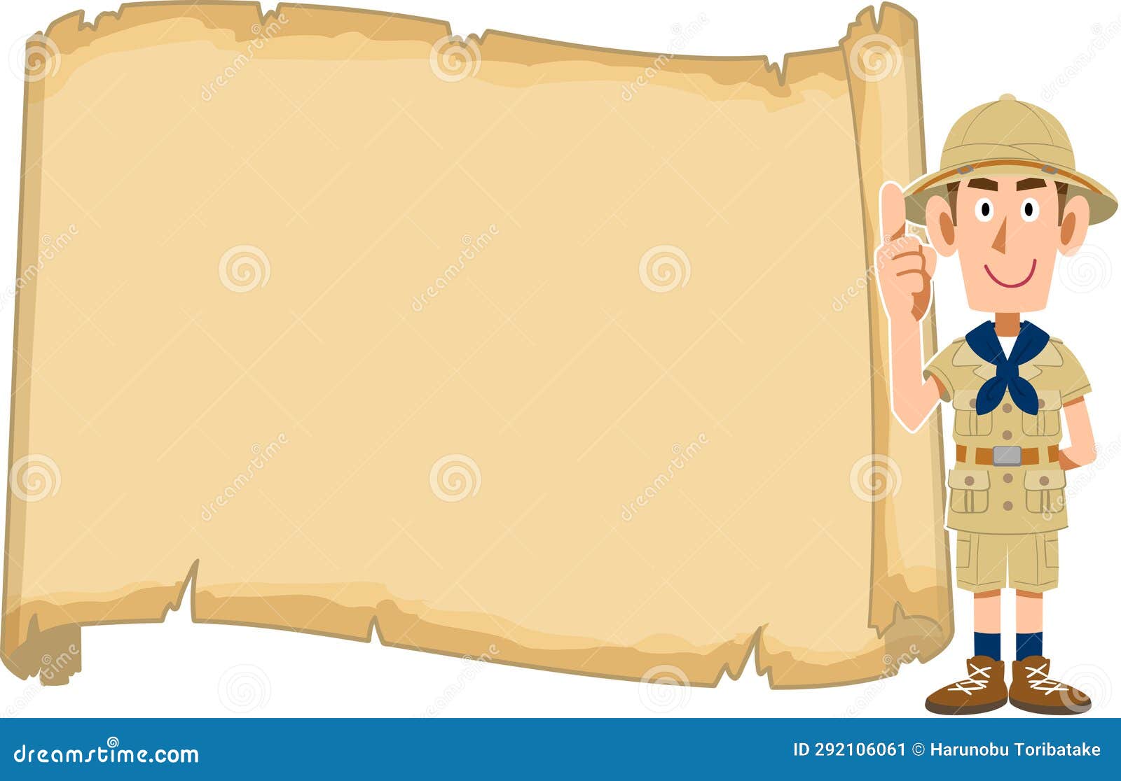 Blank old map and explorer stock illustration. Illustration of treasure ...