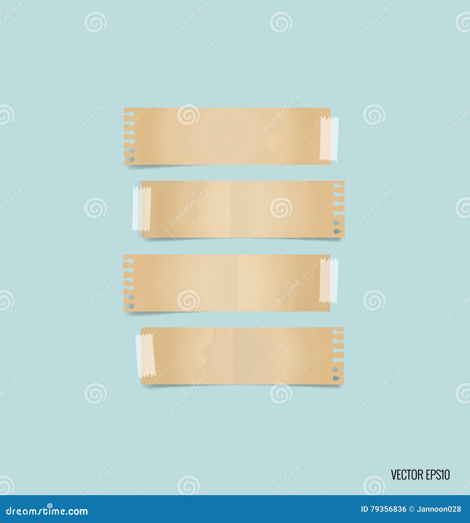 Blank Old Note Papers, Ready for Your Message. Vector Illustration ...
