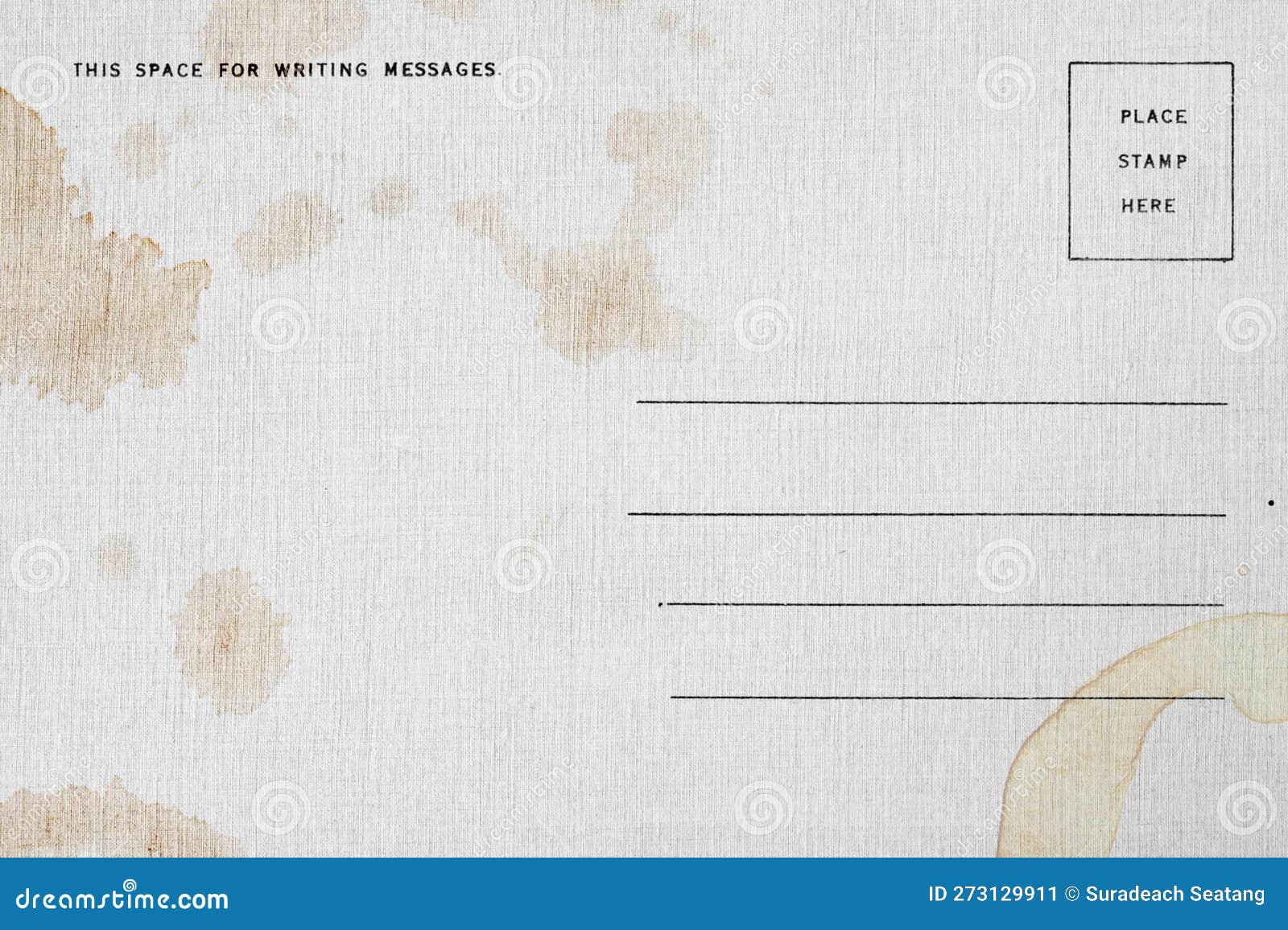 Blank of the Old Postcard for Text Stock Image - Image of blank, back ...