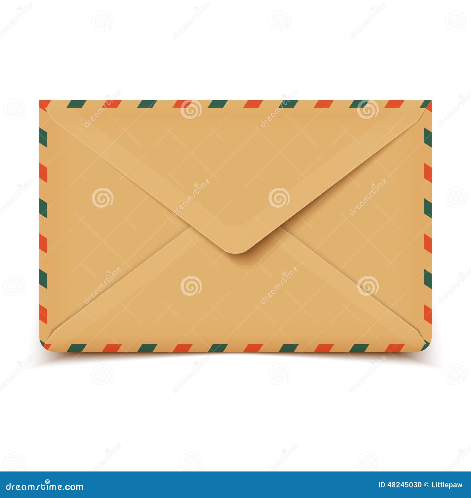 Blank Old Retro Envelope Isolated on White Stock Vector - Illustration ...