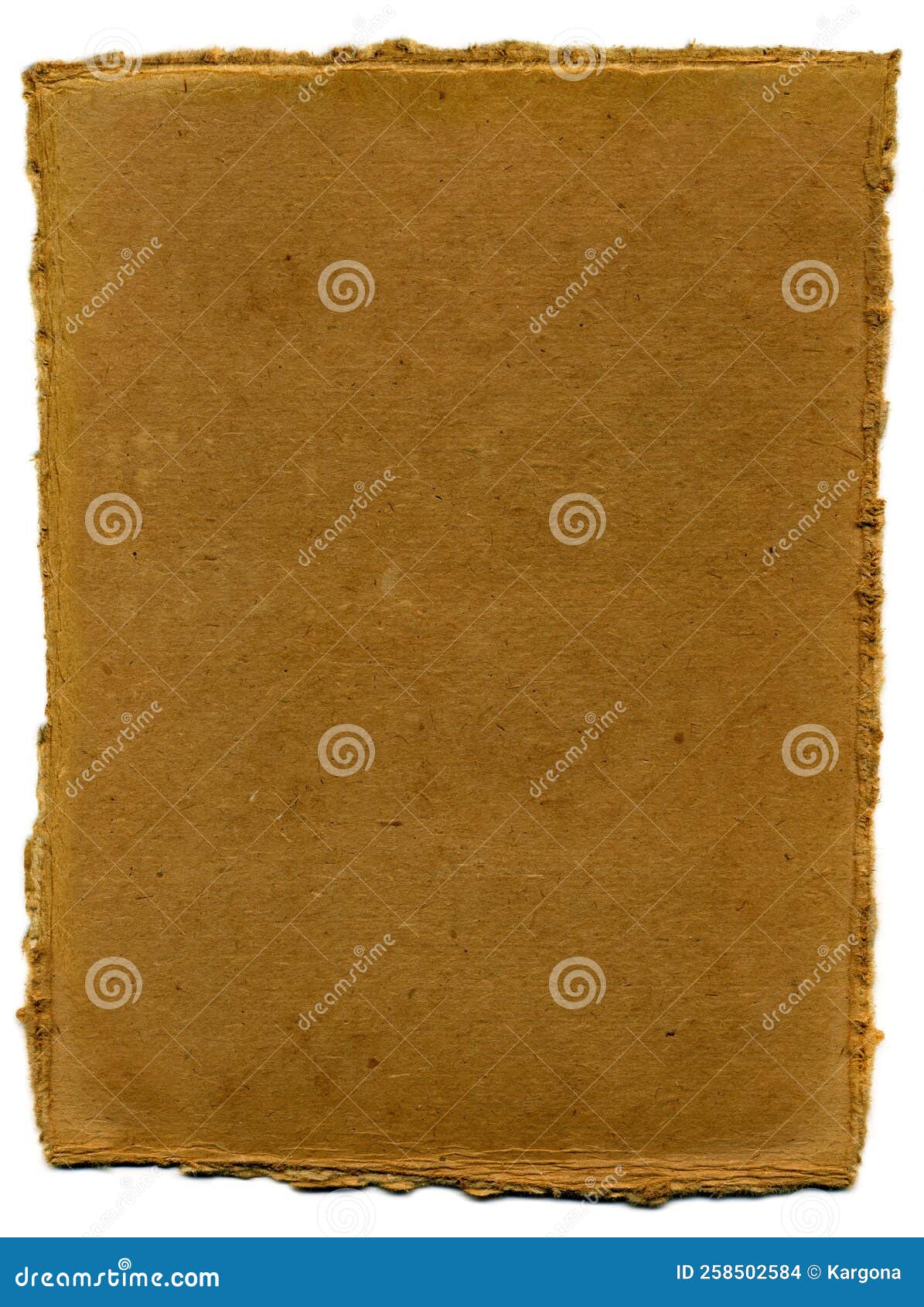 Blank Old Rough Cardboard Sheet with Ragged Edges on White Background ...