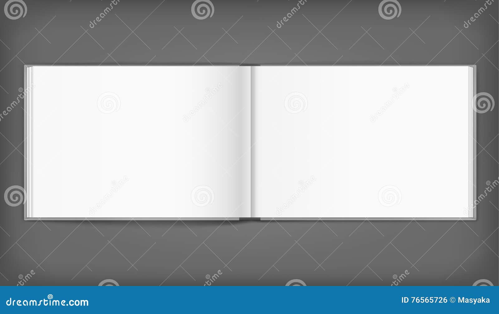 Blank of Open Album with Cover on Grey Background. Template Stock ...