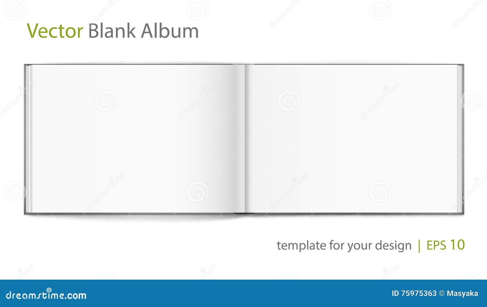 Blank of Open Album with Cover on White Background. Template Stock ...