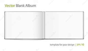 Blank of Open Album with Cover on White Background. Template Stock ...