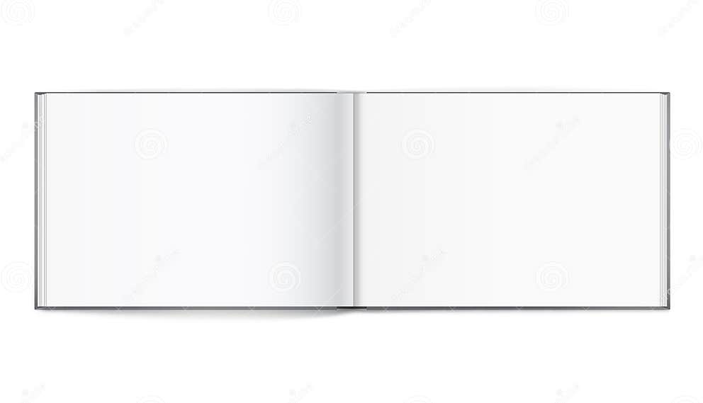 Blank of Open Album with Cover on White Background. Template Stock ...