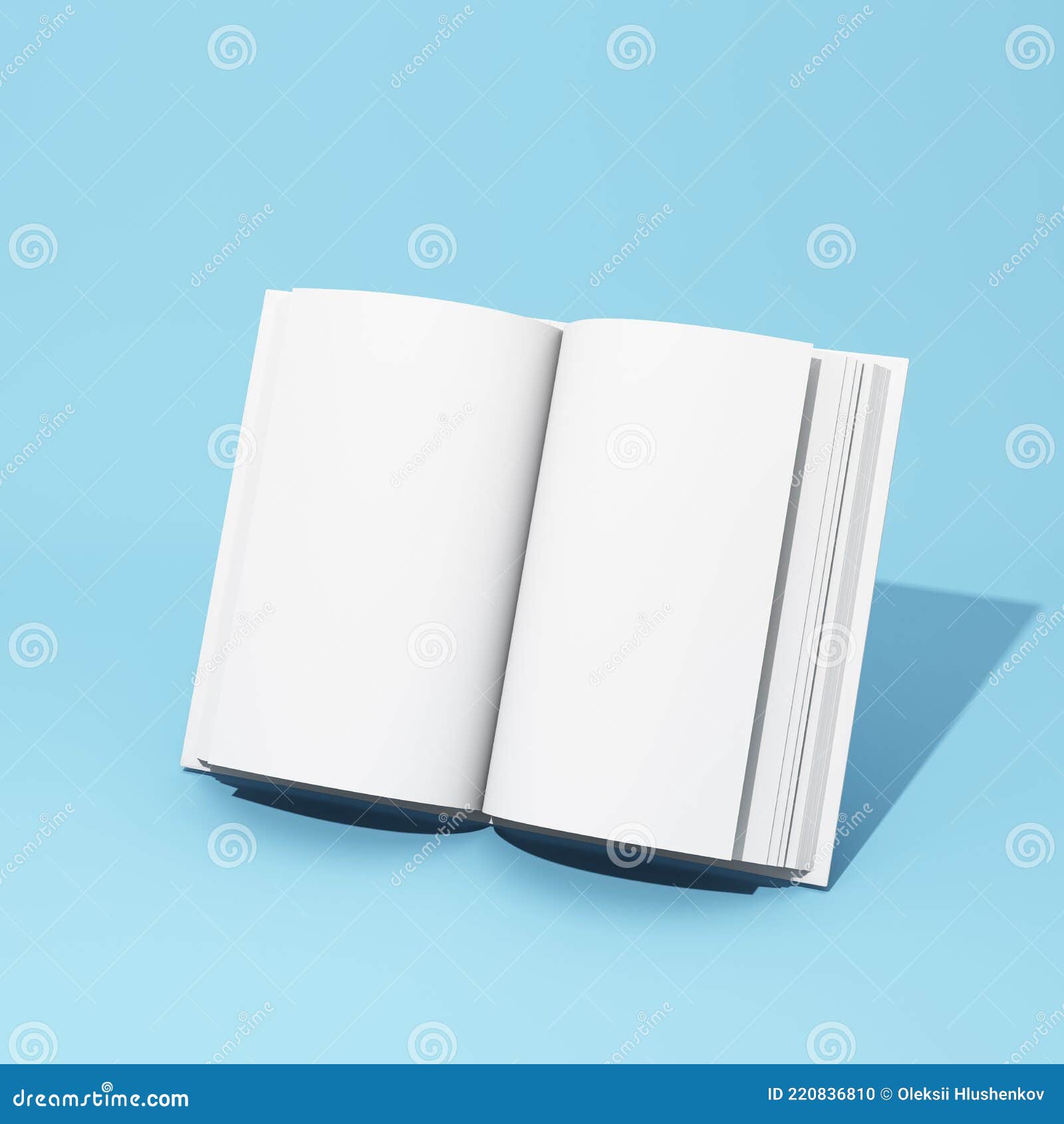 Blank open book stock illustration. Illustration of blue - 220836810