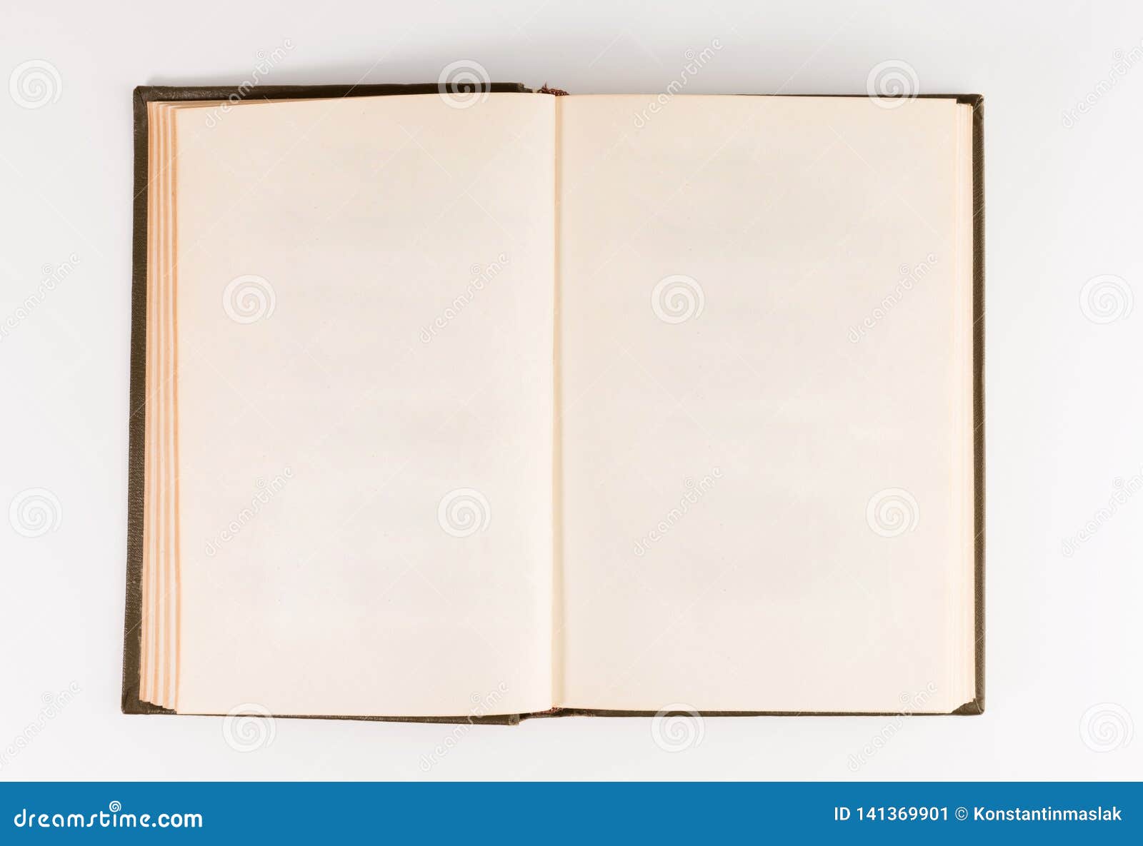 Blank Open Book Isolated, Top Front View. Brown Hardcover Stock Image ...