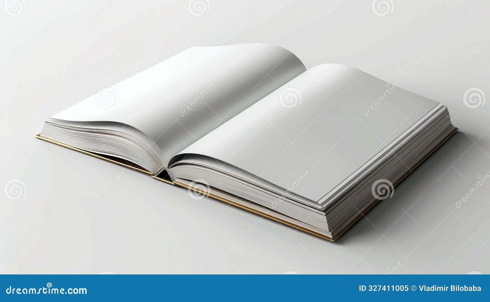 Open Book with Blank Pages on White Background Stock Illustration ...
