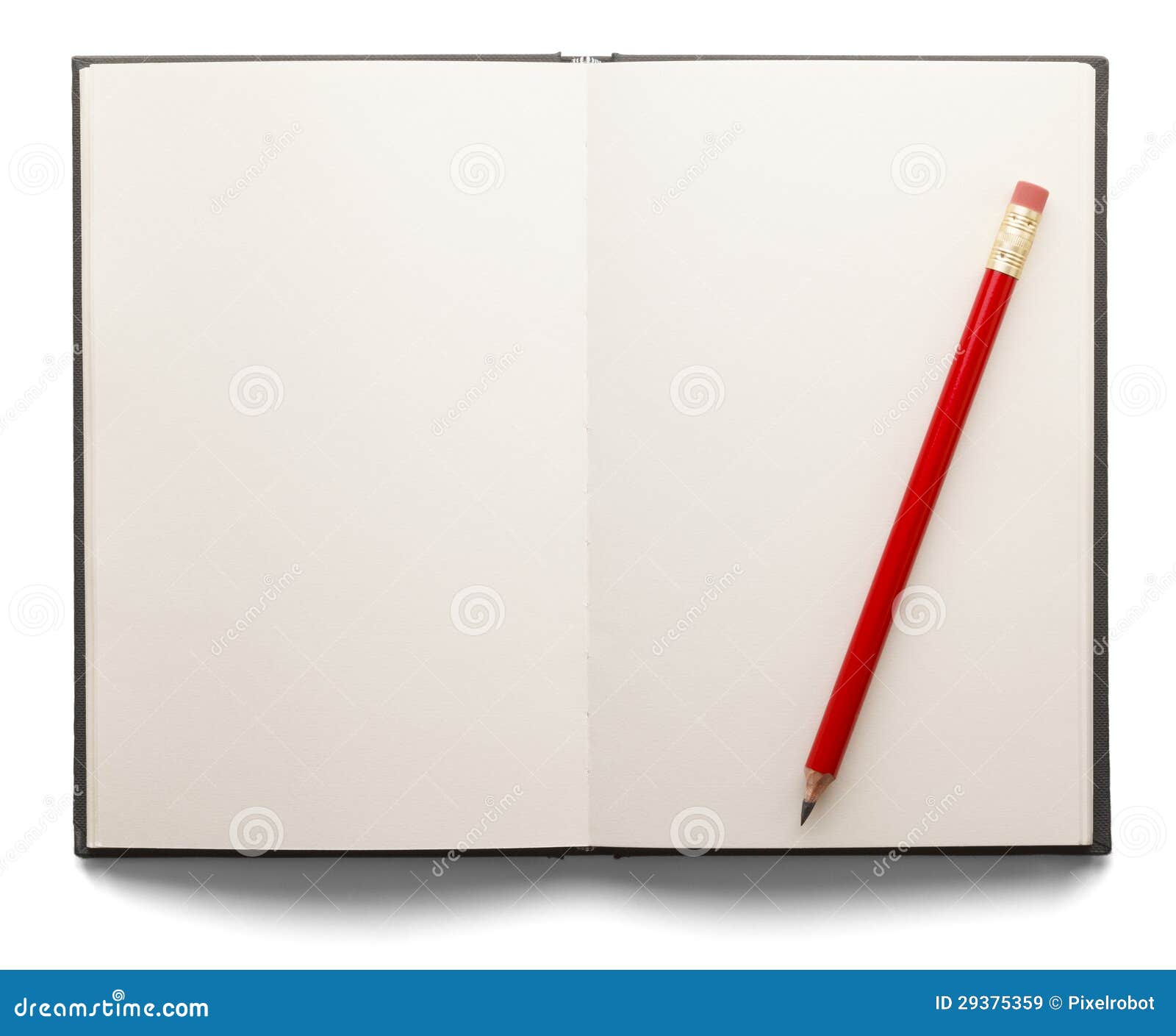 Blank Open Book and Pencil stock image. Image of eraser - 29375359
