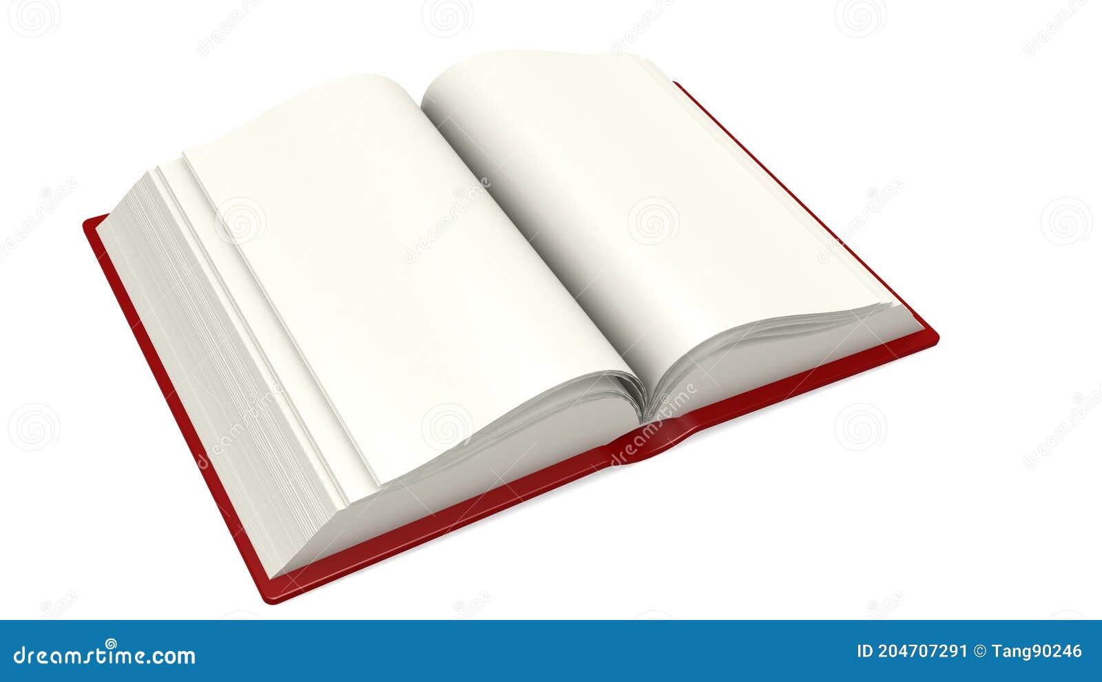 Blank Open Book with Red Cover Stock Illustration - Illustration of ...