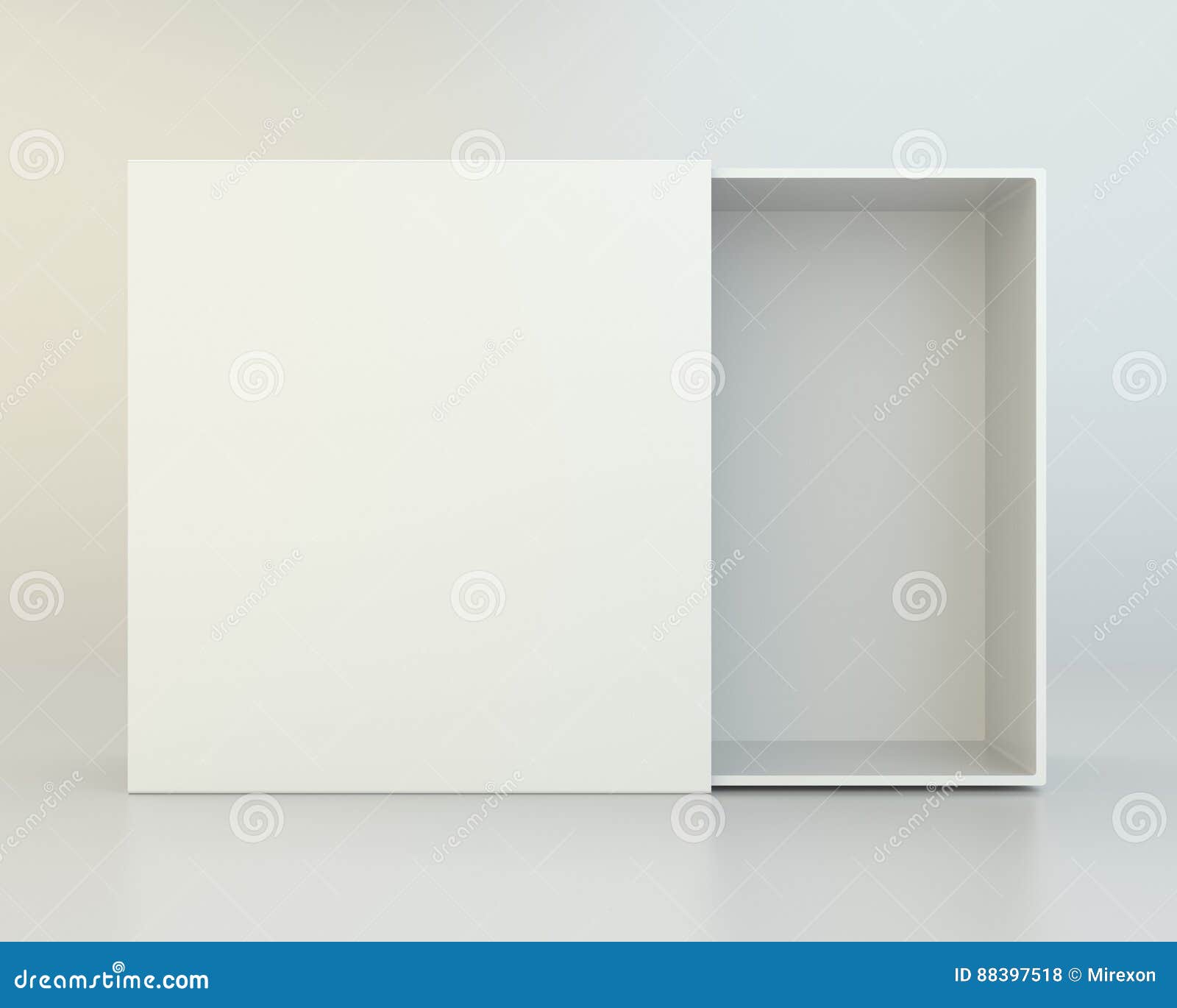Blank Open Box on Gray Background. Stock Illustration - Illustration of ...