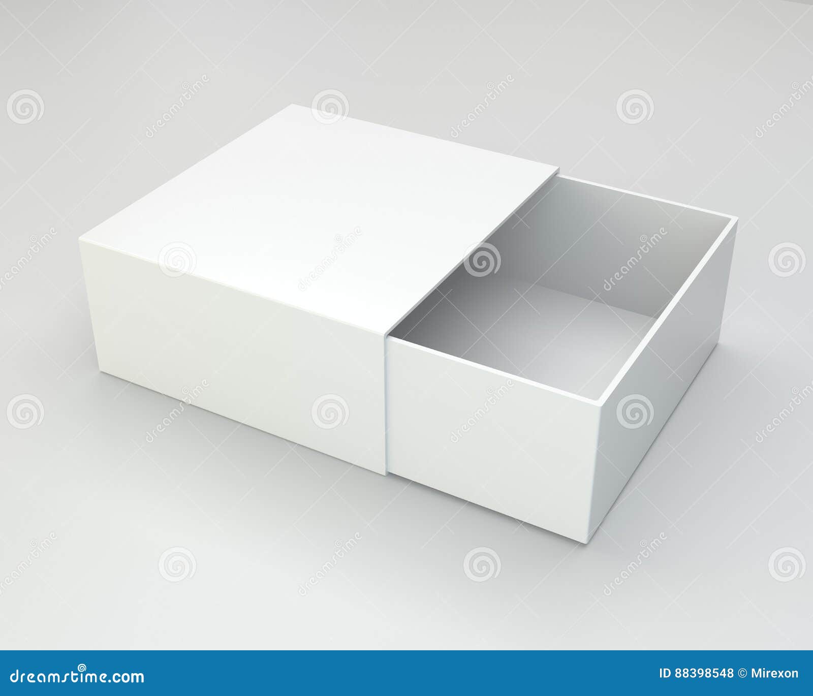 Blank Open Box on Gray Background. Stock Illustration - Illustration of ...