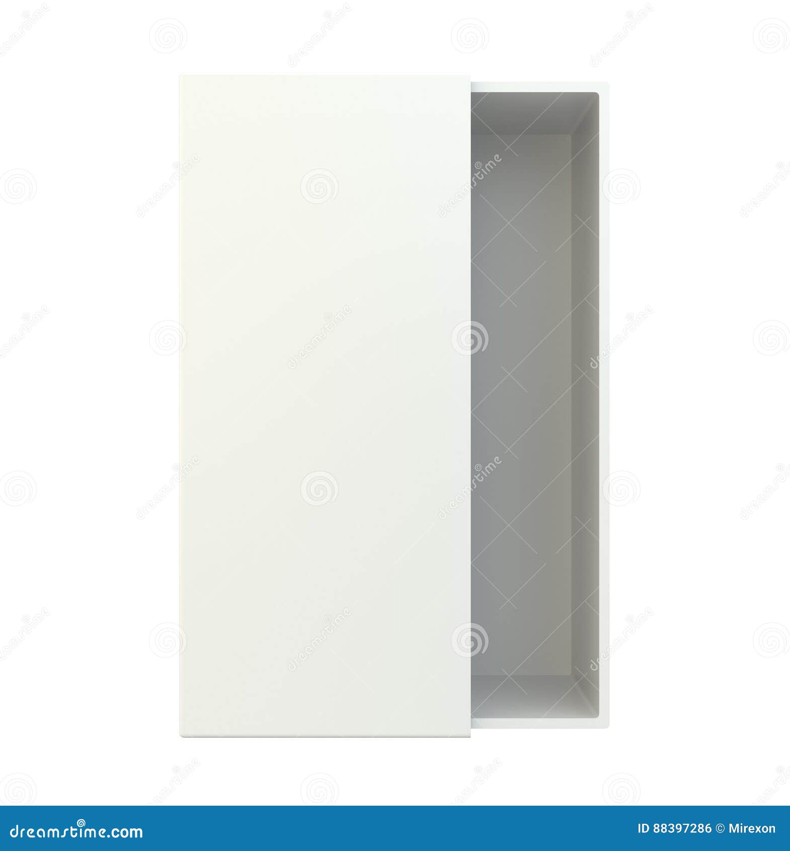 Blank Open Box Isolated on White Background Stock Illustration ...